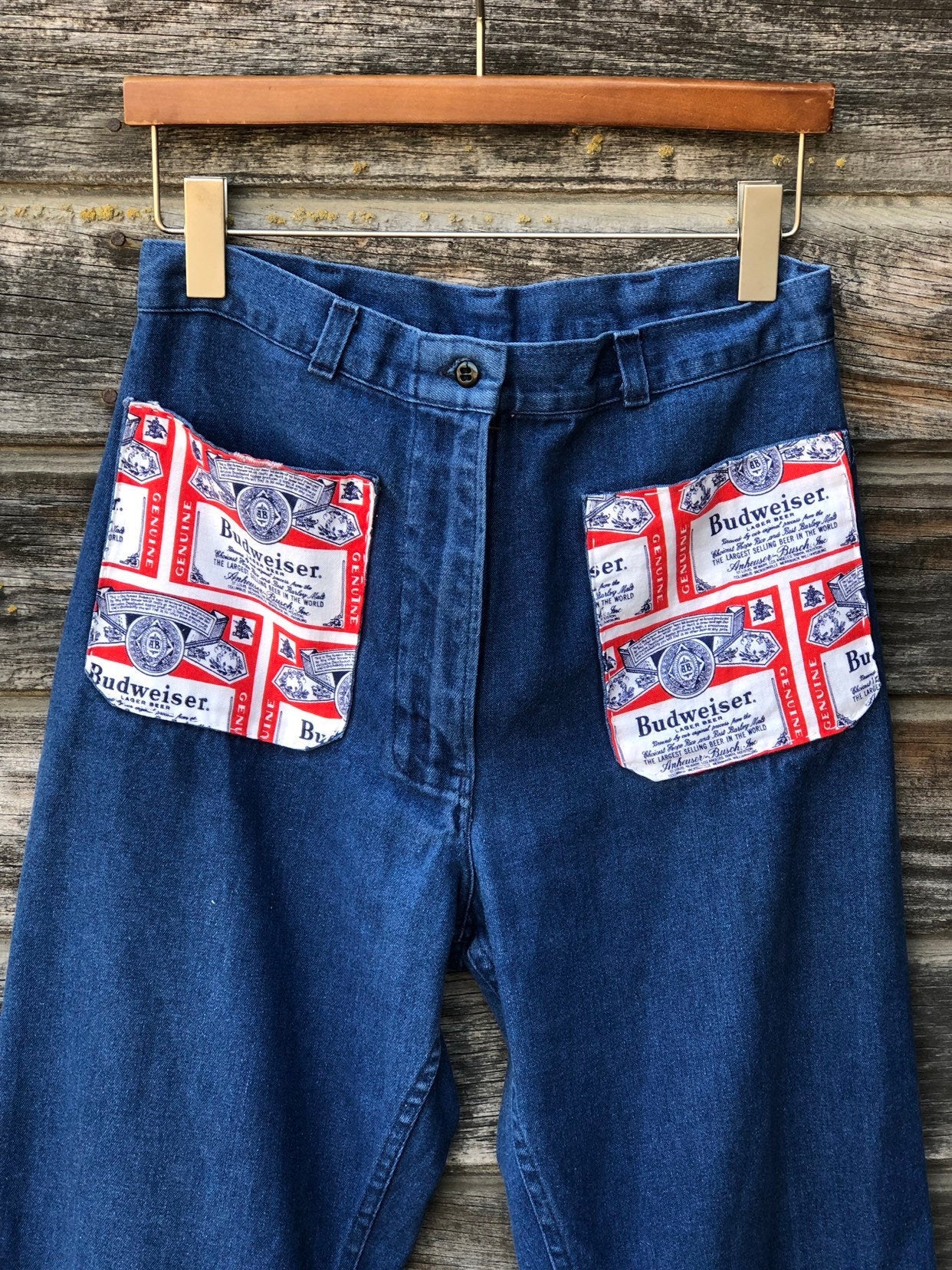 Vintage 70’s/80’s Blue Denim with Patched Pockets Jeans | Shop THRILLING