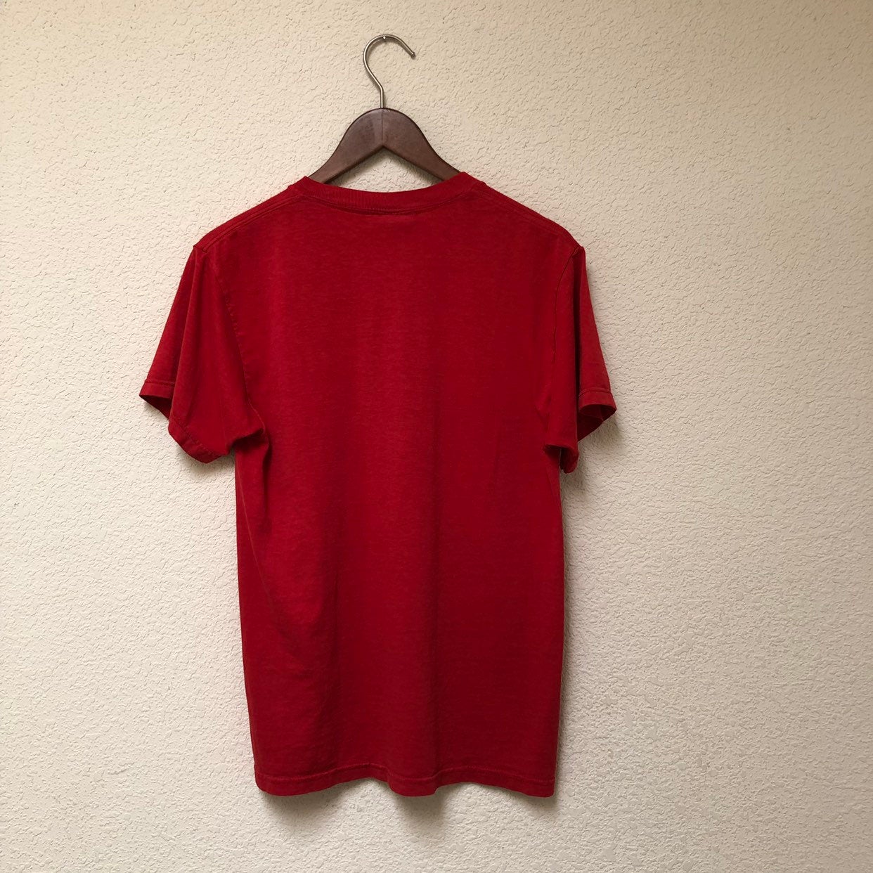 Vintage 90’s Red T-Shirt with Black and White Lettering | Shop THRILLING