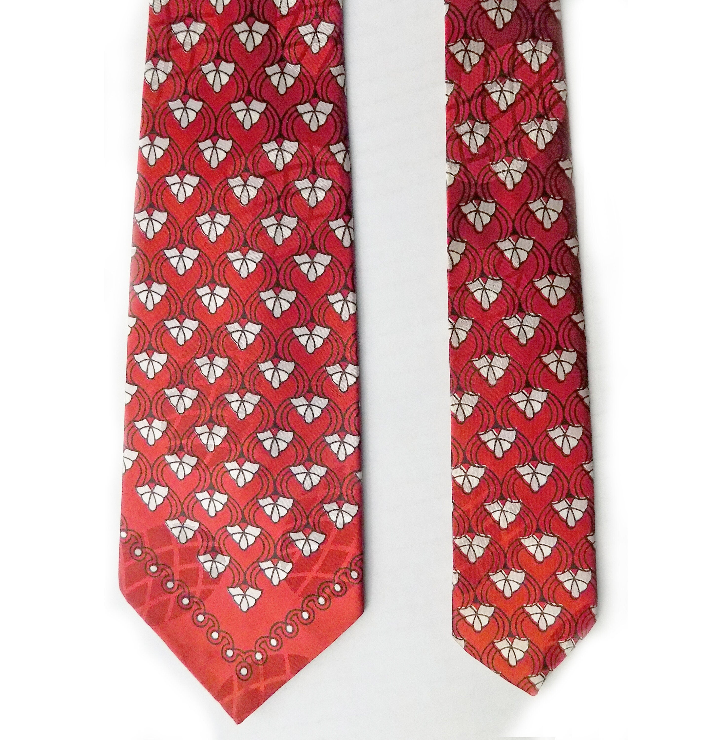 Vintage 40s Art Deco Wide Satin Necktie Persian Border Swing Rockabilly ...