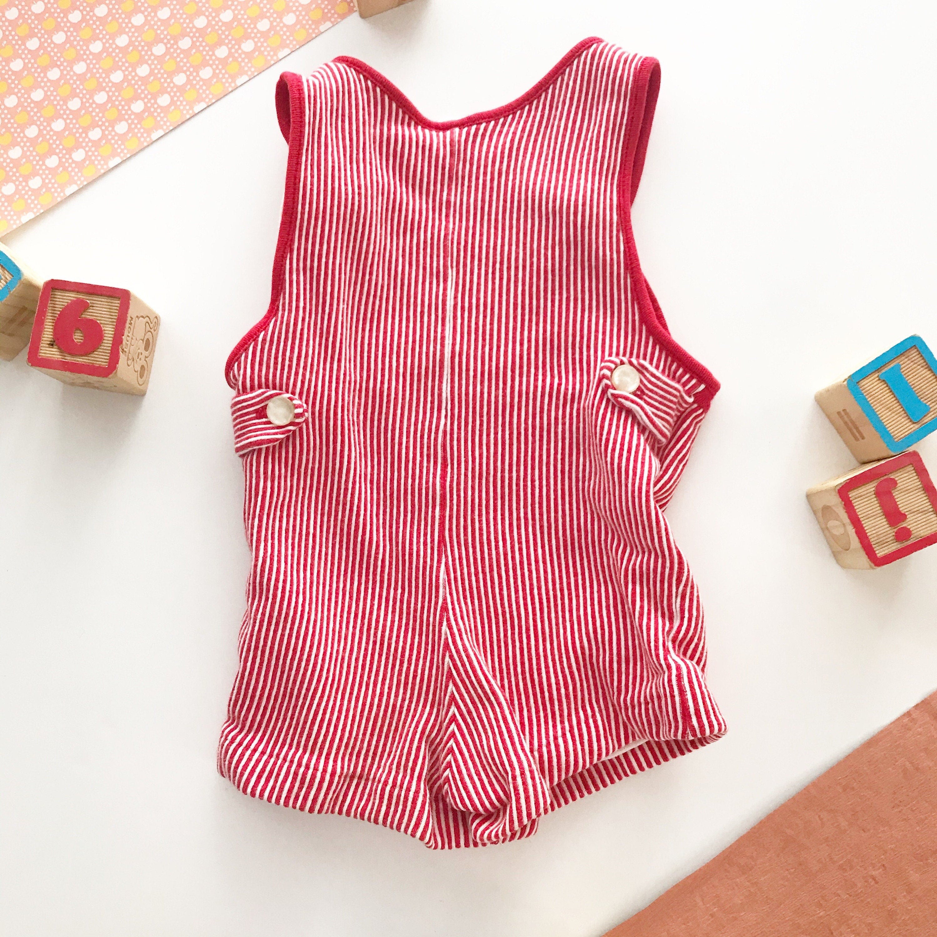 Vintage 80s Boys Sailor Boat Cotton Snap Crotch Overalls by Scotties by ...