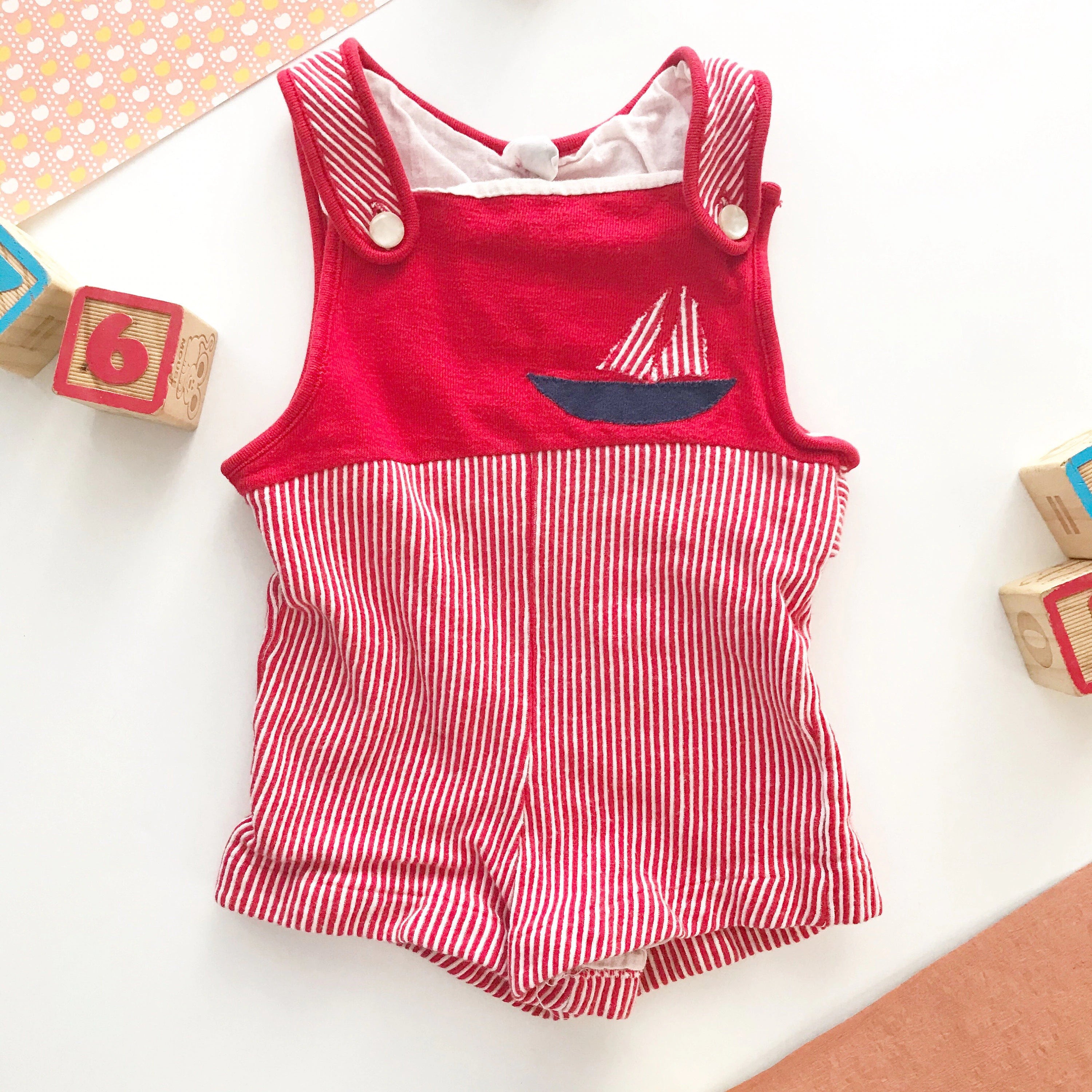 Vintage 80s Boys Sailor Boat Cotton Snap Crotch Overalls by Scotties by ...