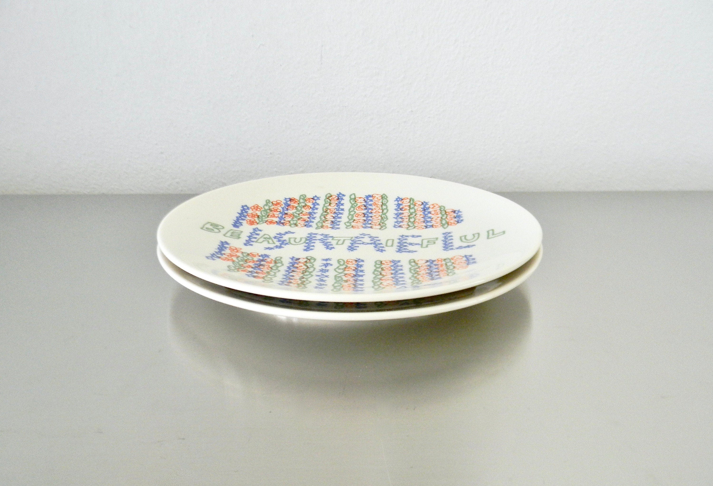 Vintage 70s Pair of Agam Ceramic Beautiful "Israel" Plates | Shop THRILLING