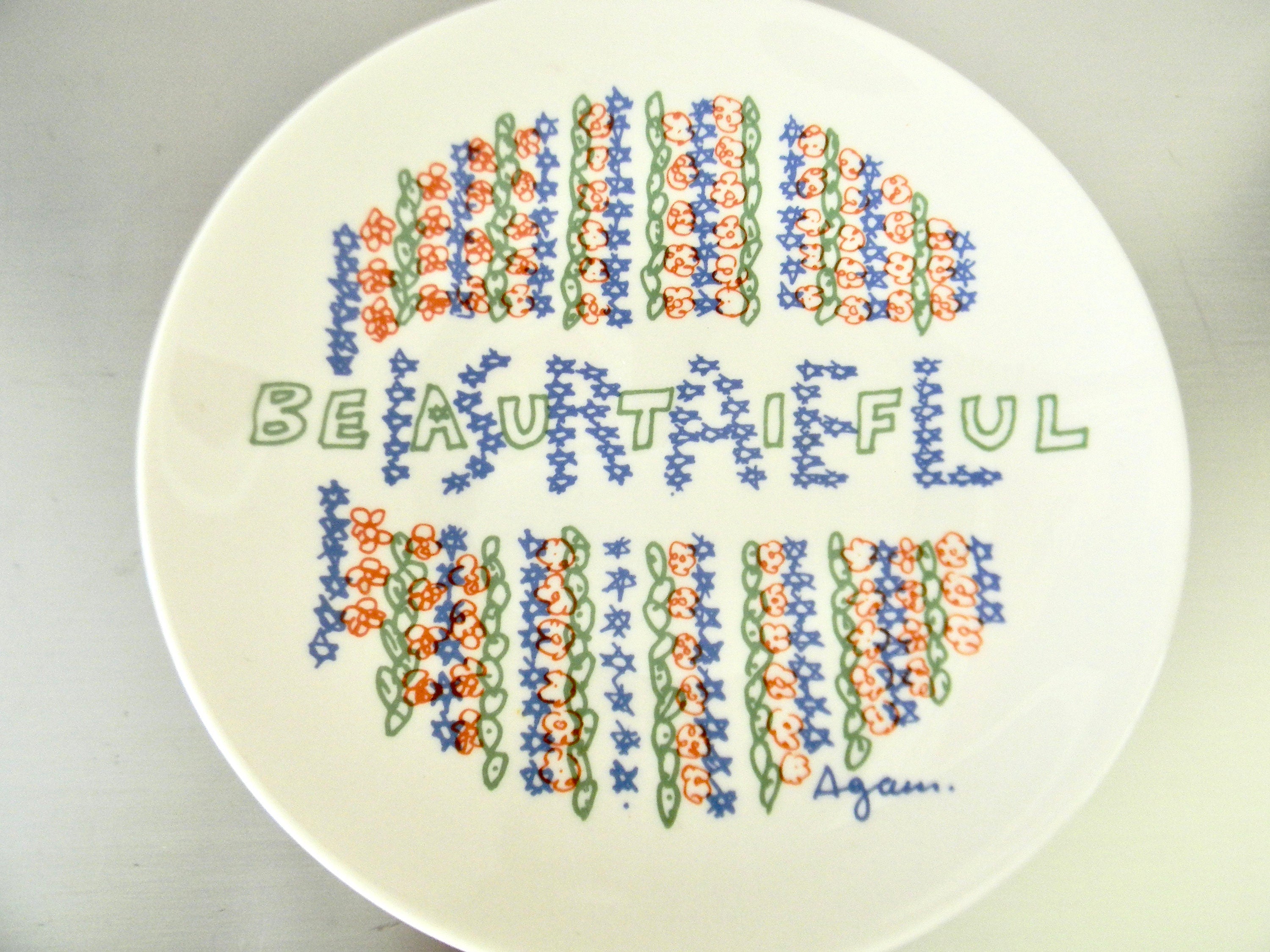 Vintage 70s Pair of Agam Ceramic Beautiful "Israel" Plates | Shop THRILLING