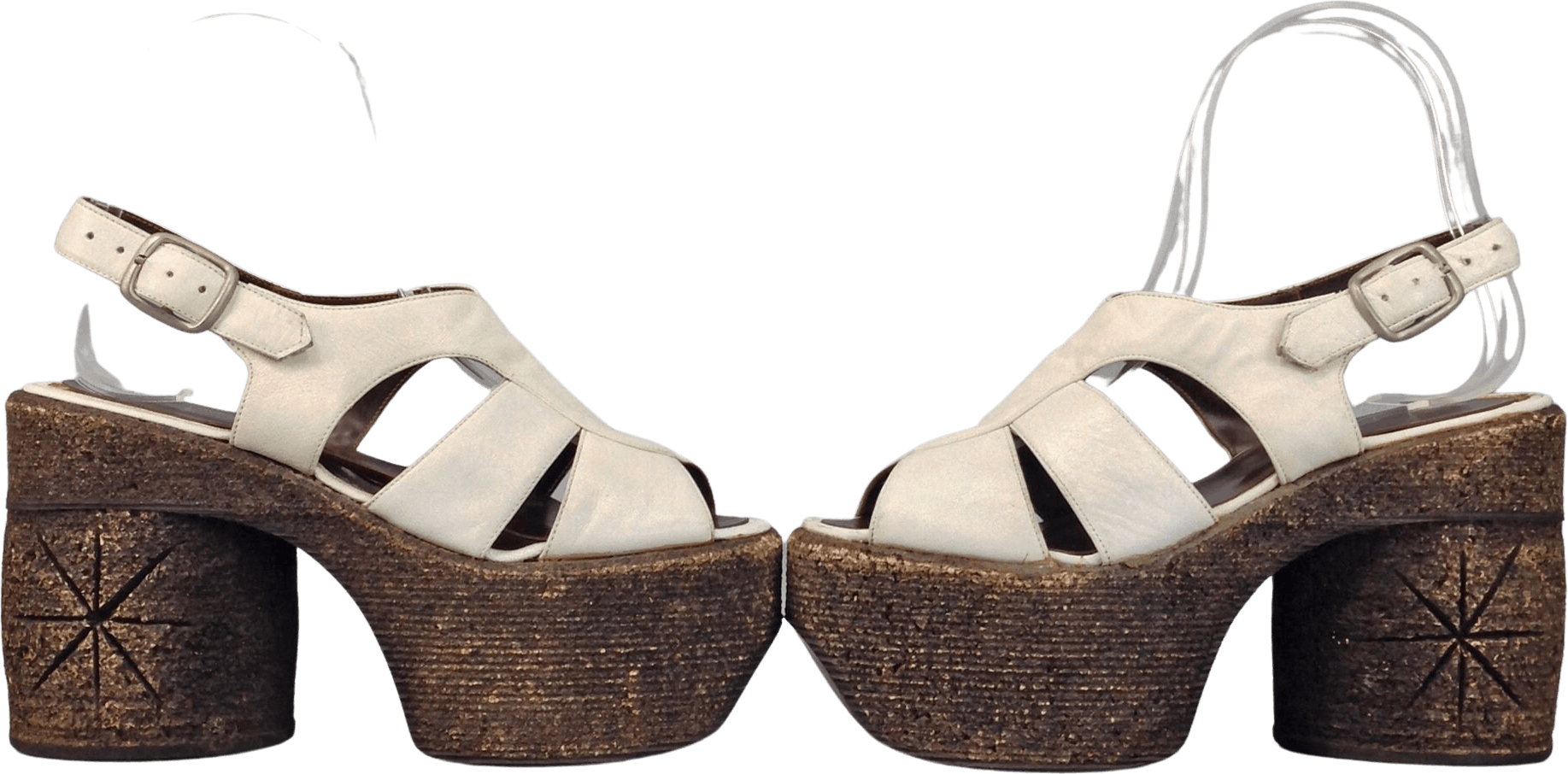 Vintage 70’s Platform White Leather Platforms | Shop THRILLING