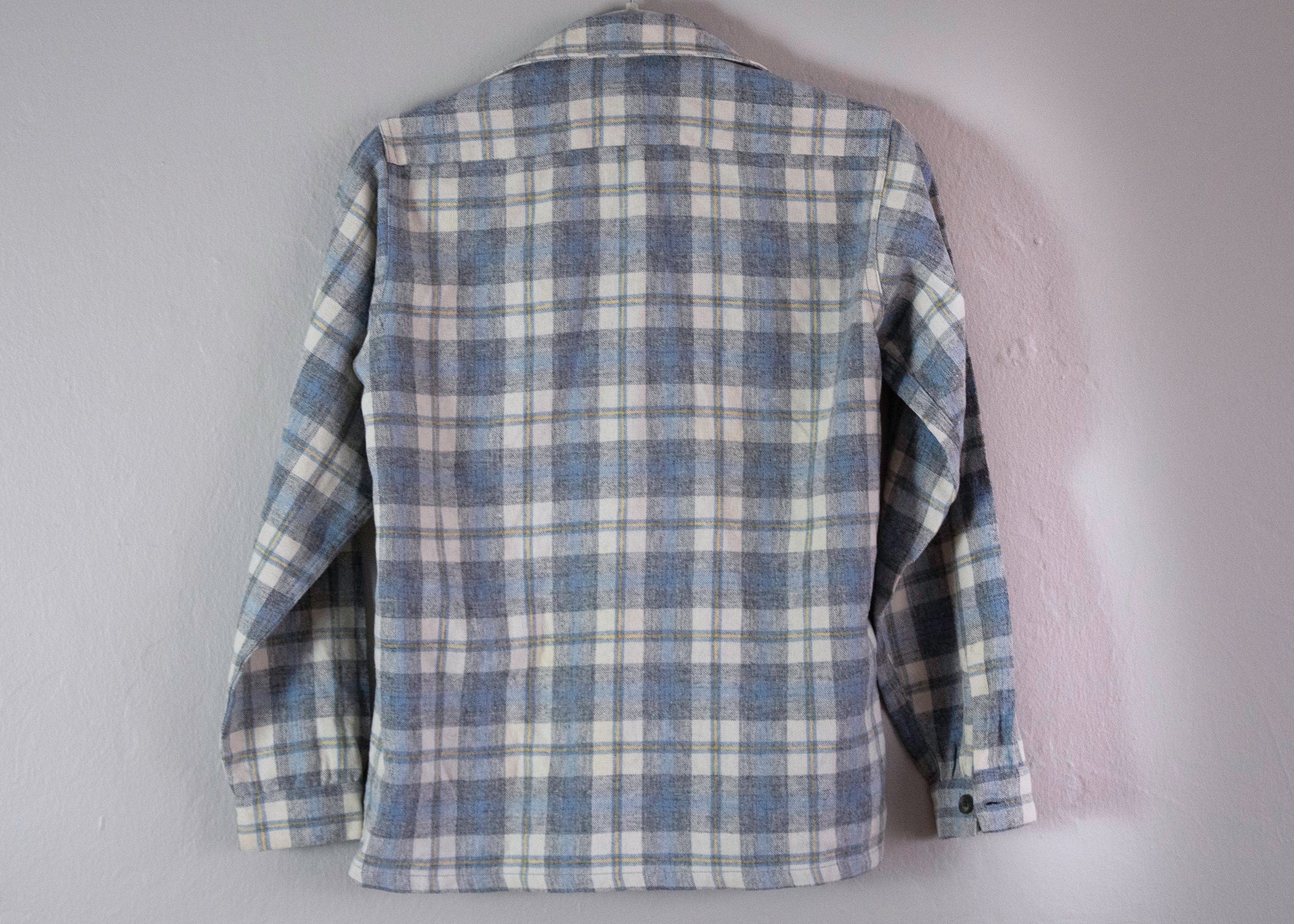 Vintage Long Sleeve Blue Plaid Flannel by Wool O' the West | Shop THRILLING