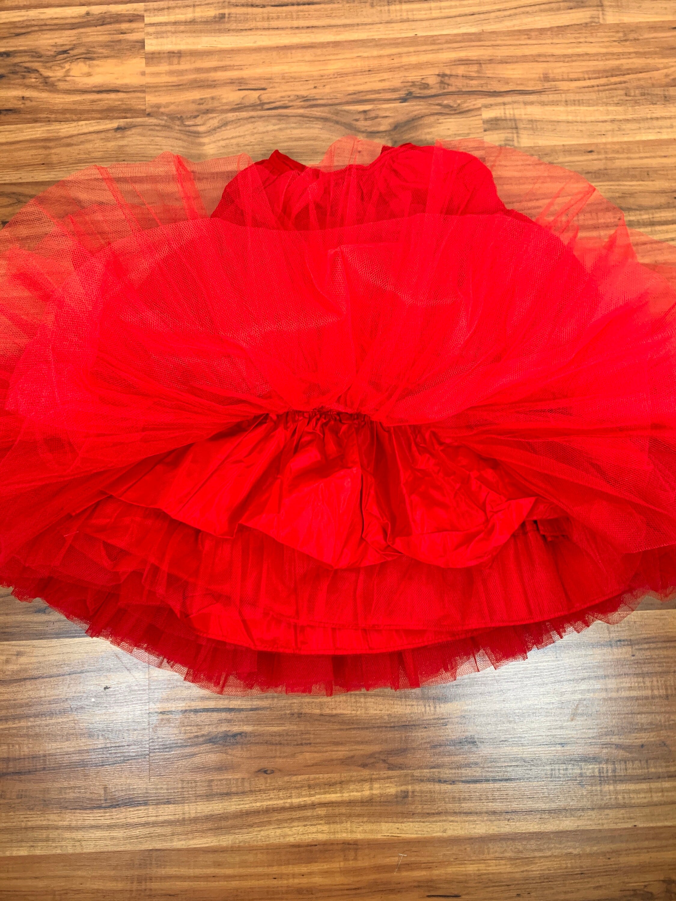 Vintage 50s Red Taffeta Tulle Pin Up Petticoat | Shop THRILLING