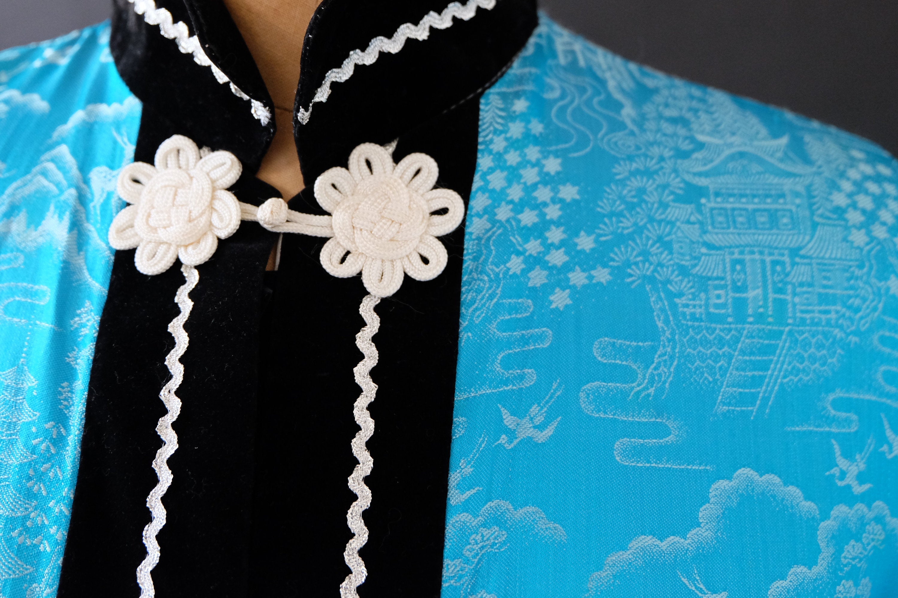 Vintage Chinese Shiny Turquoise Robe | Shop THRILLING