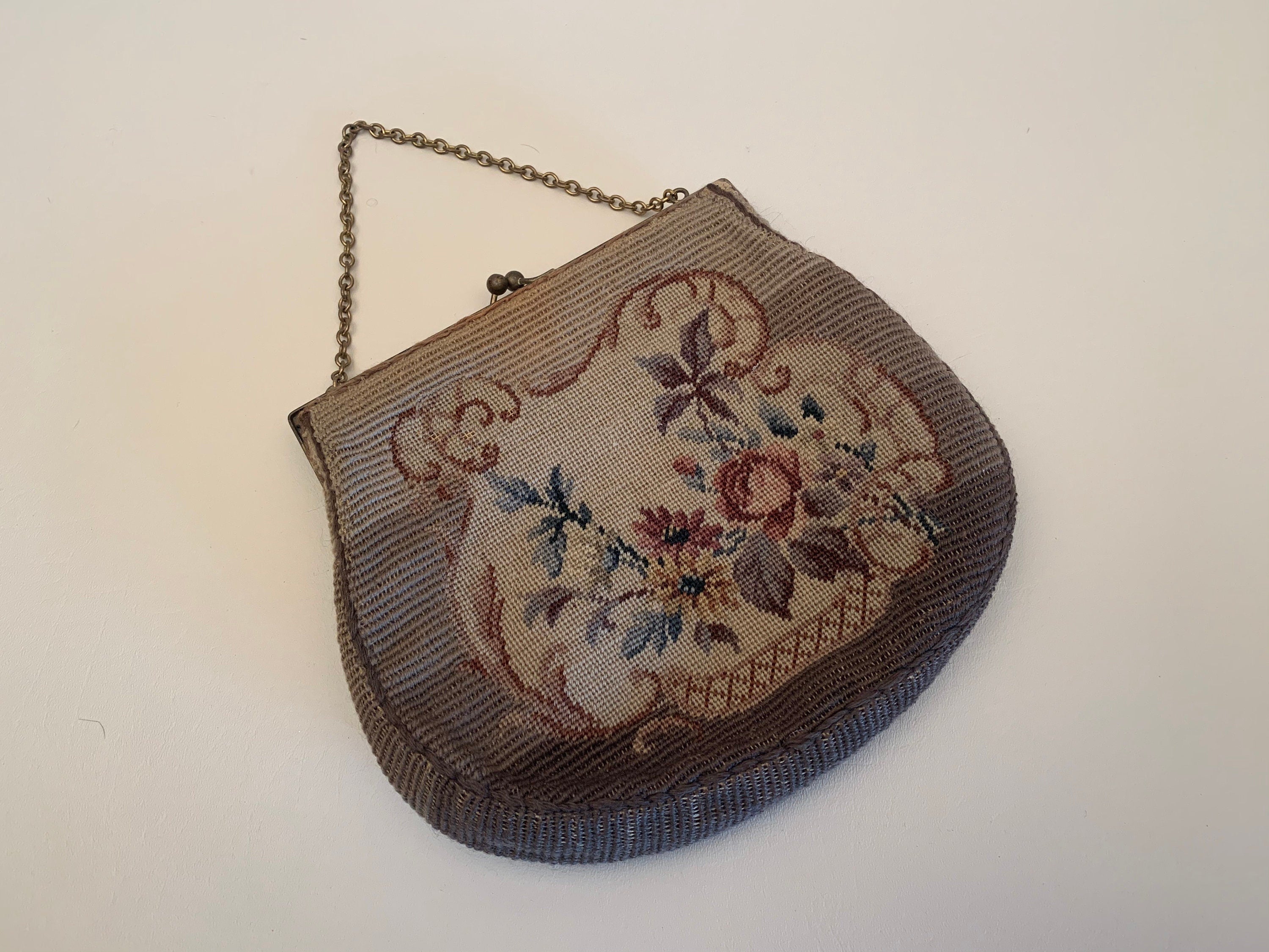 Vintage Antique Floral Petit Point Handbag | Shop THRILLING