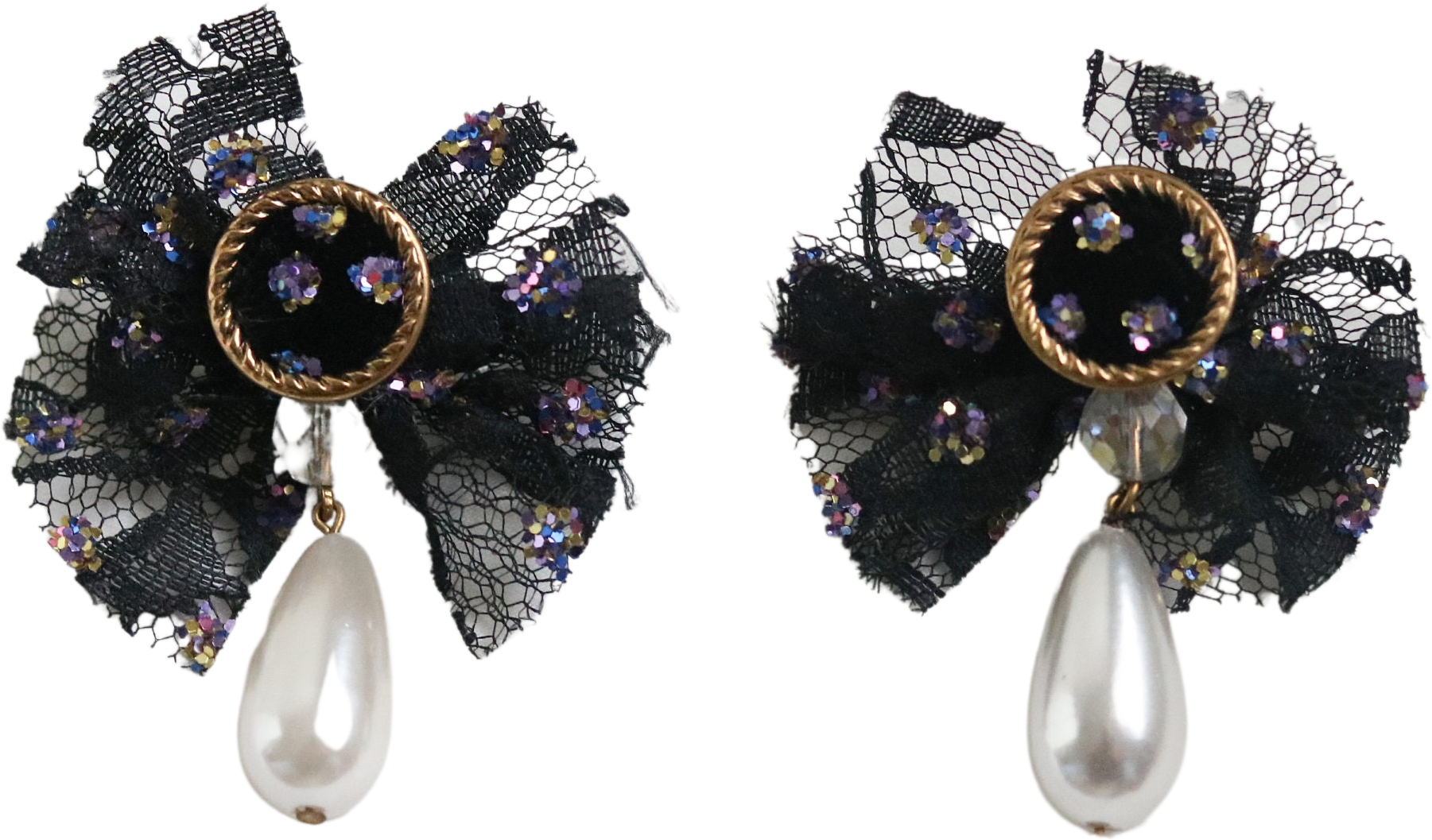 Vintage 80s Lace Dangle Prom Party Earrings | Shop THRILLING