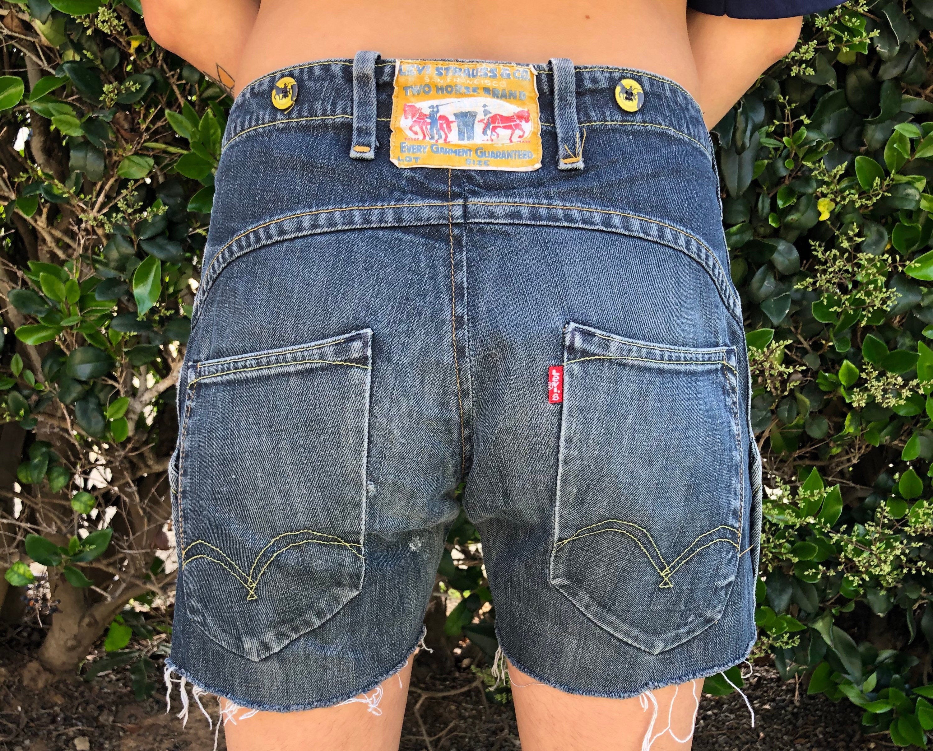Vintage 70's/90’s Blue High Waisted Cut Up Shorts by Red | Shop THRILLING