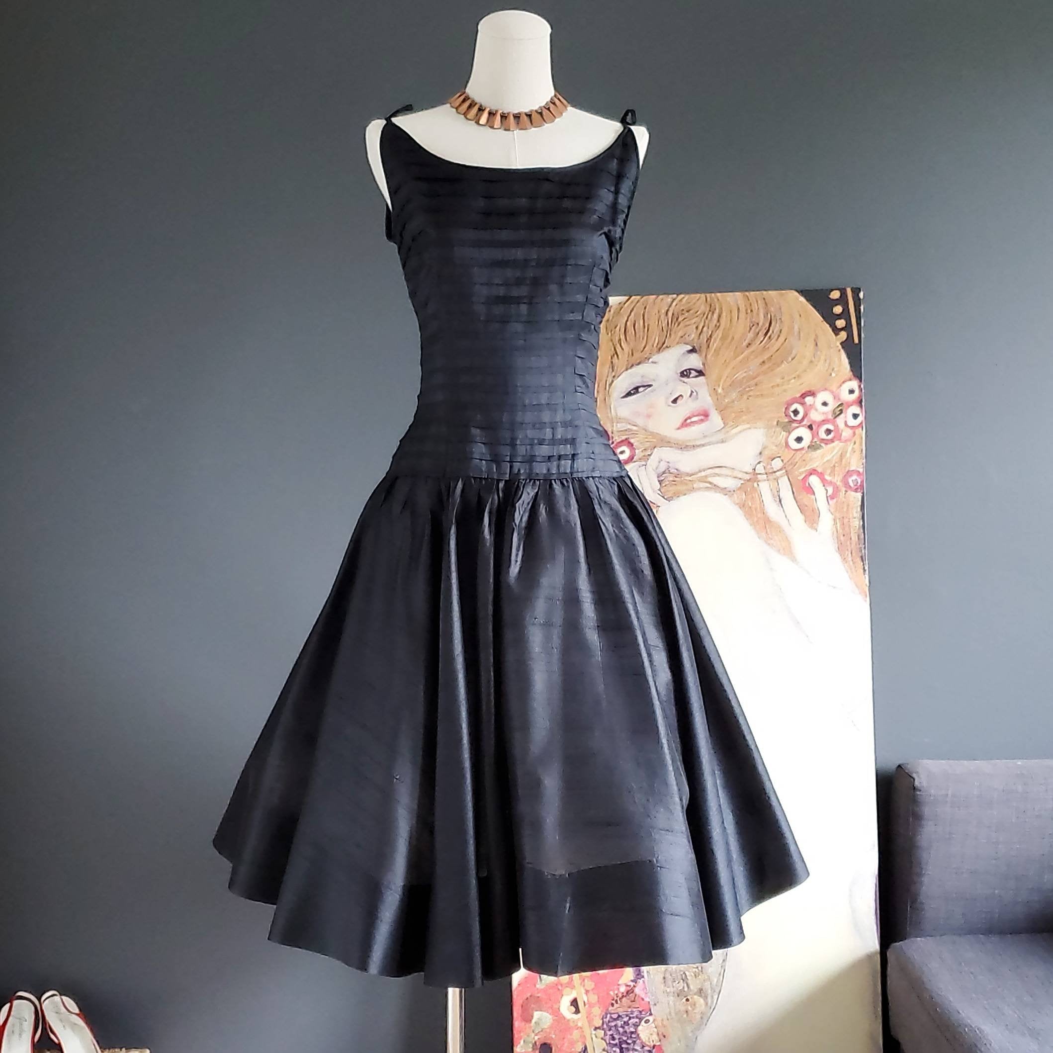 Vintage 60's Silk Fit and Flare Party Dress by Johnathan Logan | Shop THRILLING