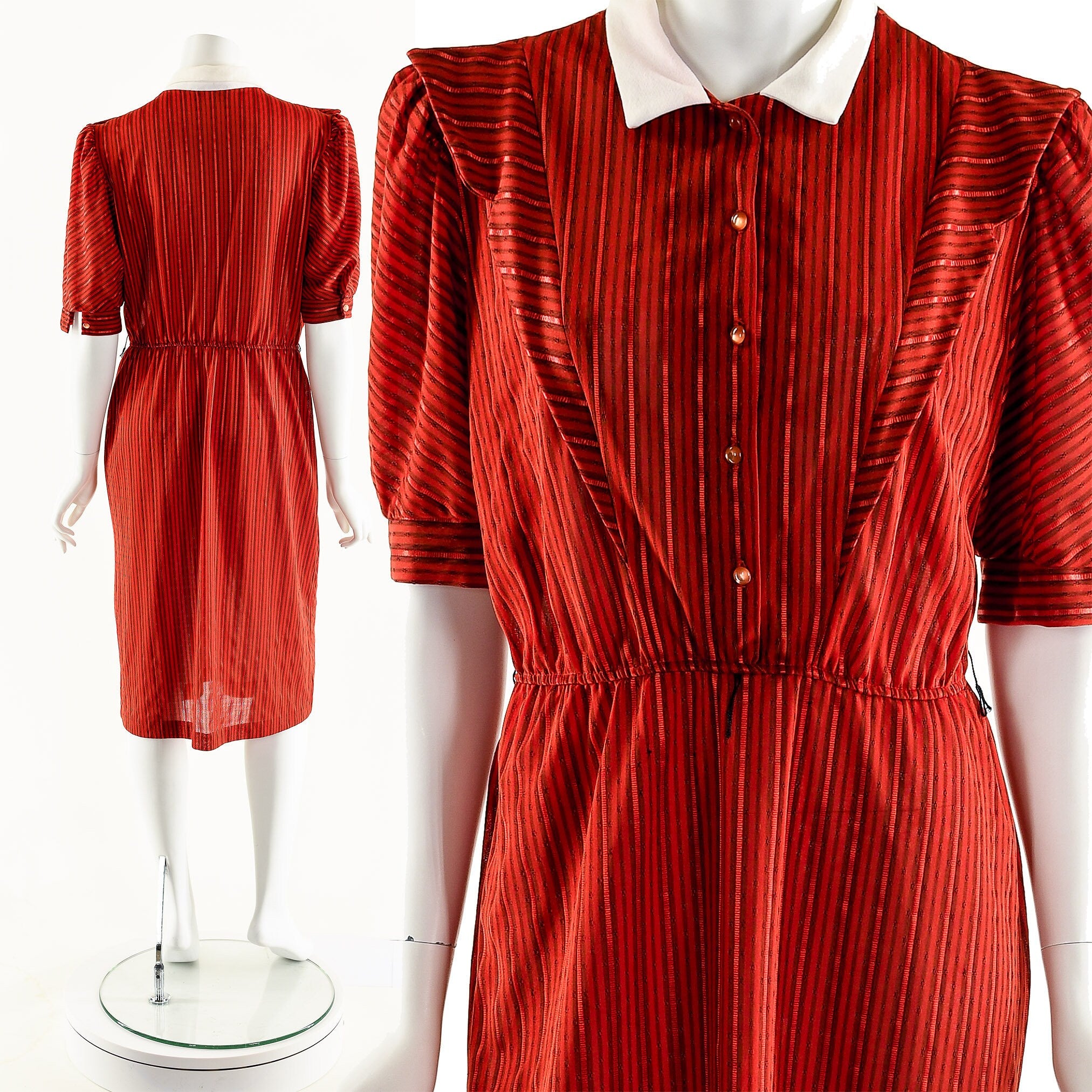 Vintage Peter Pan Collar Red Dress | Shop THRILLING