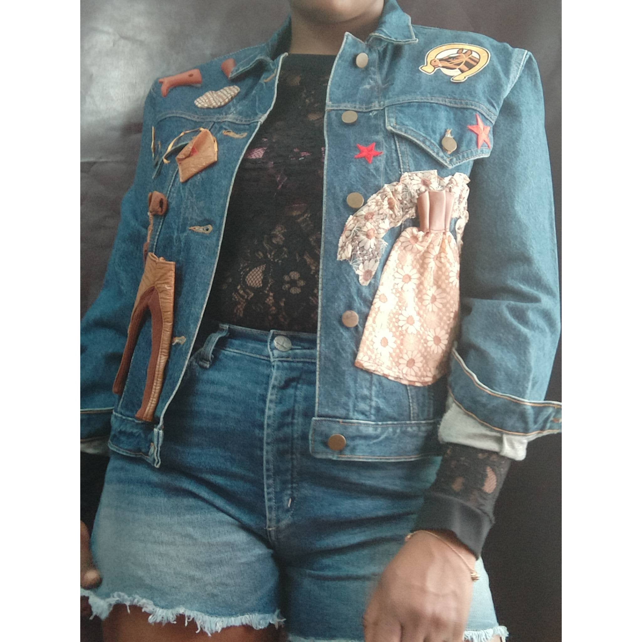 Vintage Denim Dolls And Cowboys Patch Jacket | Shop THRILLING
