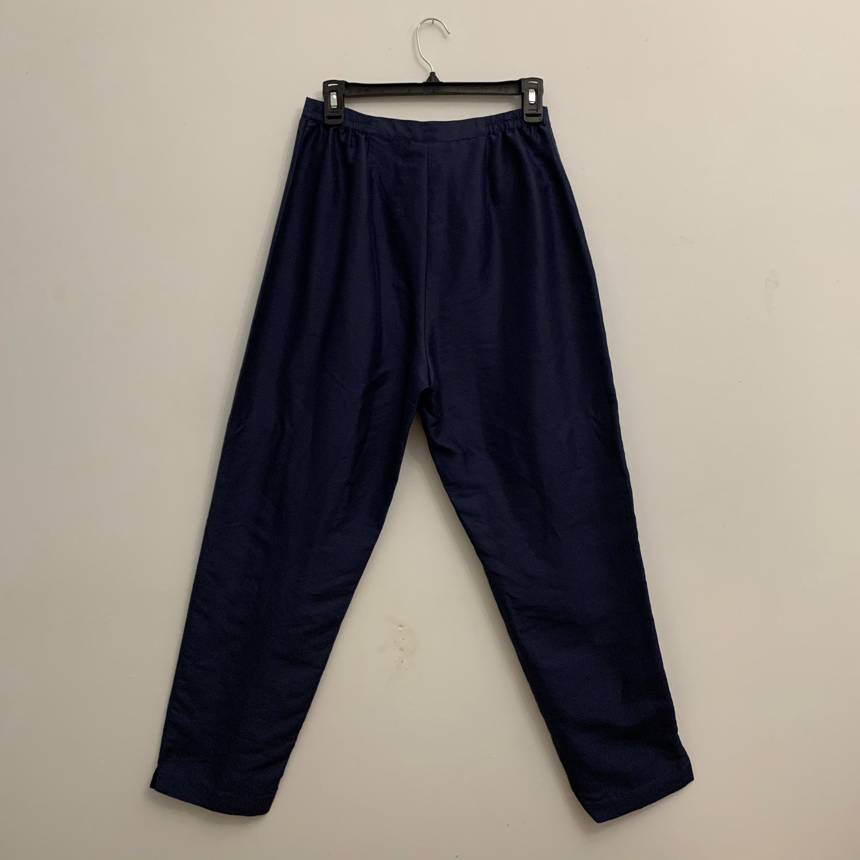Vintage Navy Blue Silk Pants | Shop THRILLING