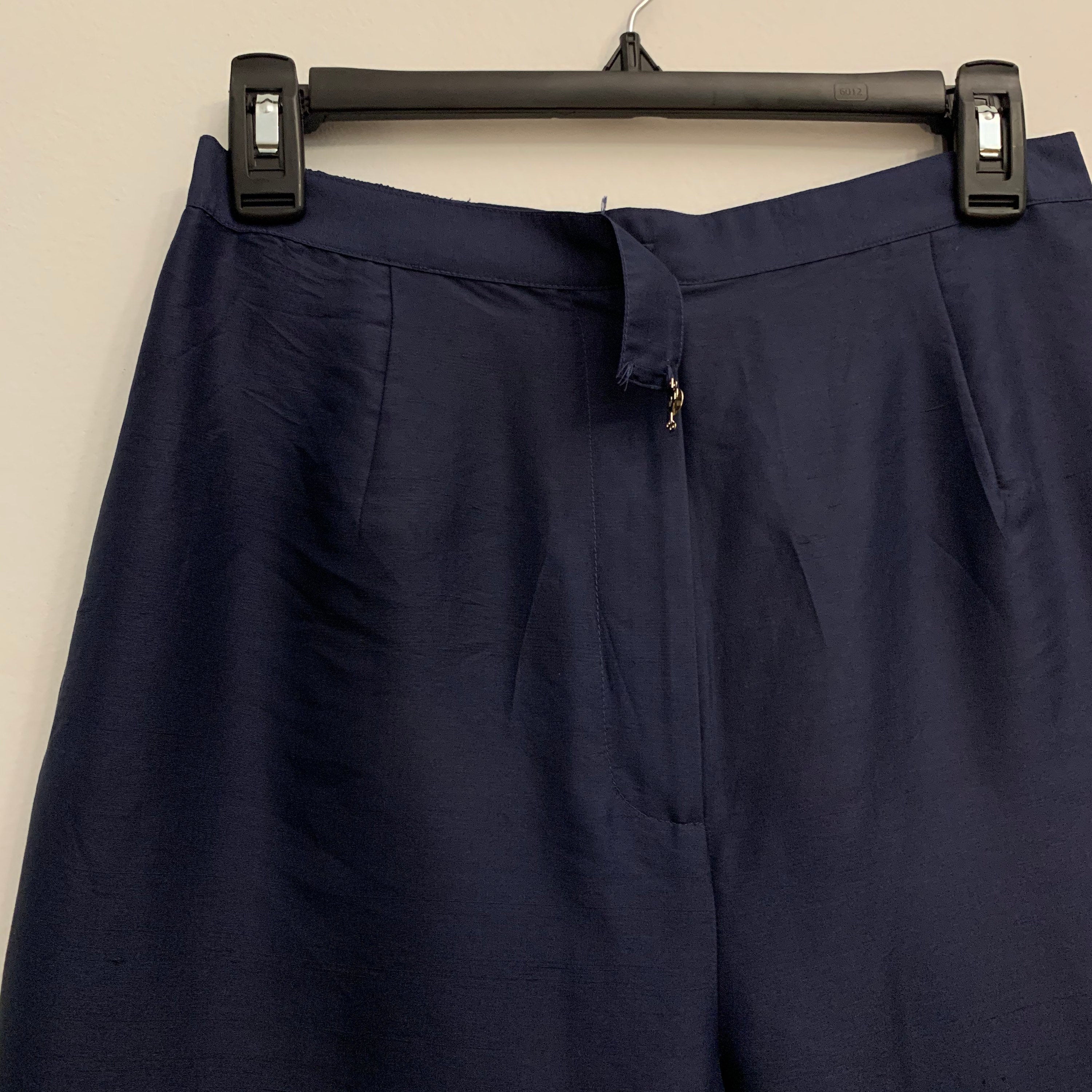 Vintage Navy Blue Silk Pants | Shop THRILLING