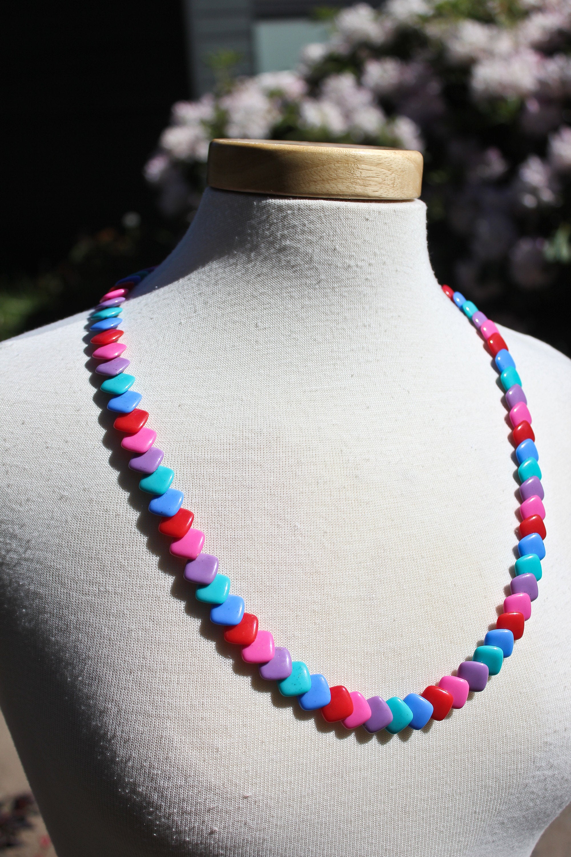 Vintage 50's/60's Candy Colored Chiclet Styled Necklace | Shop THRILLING