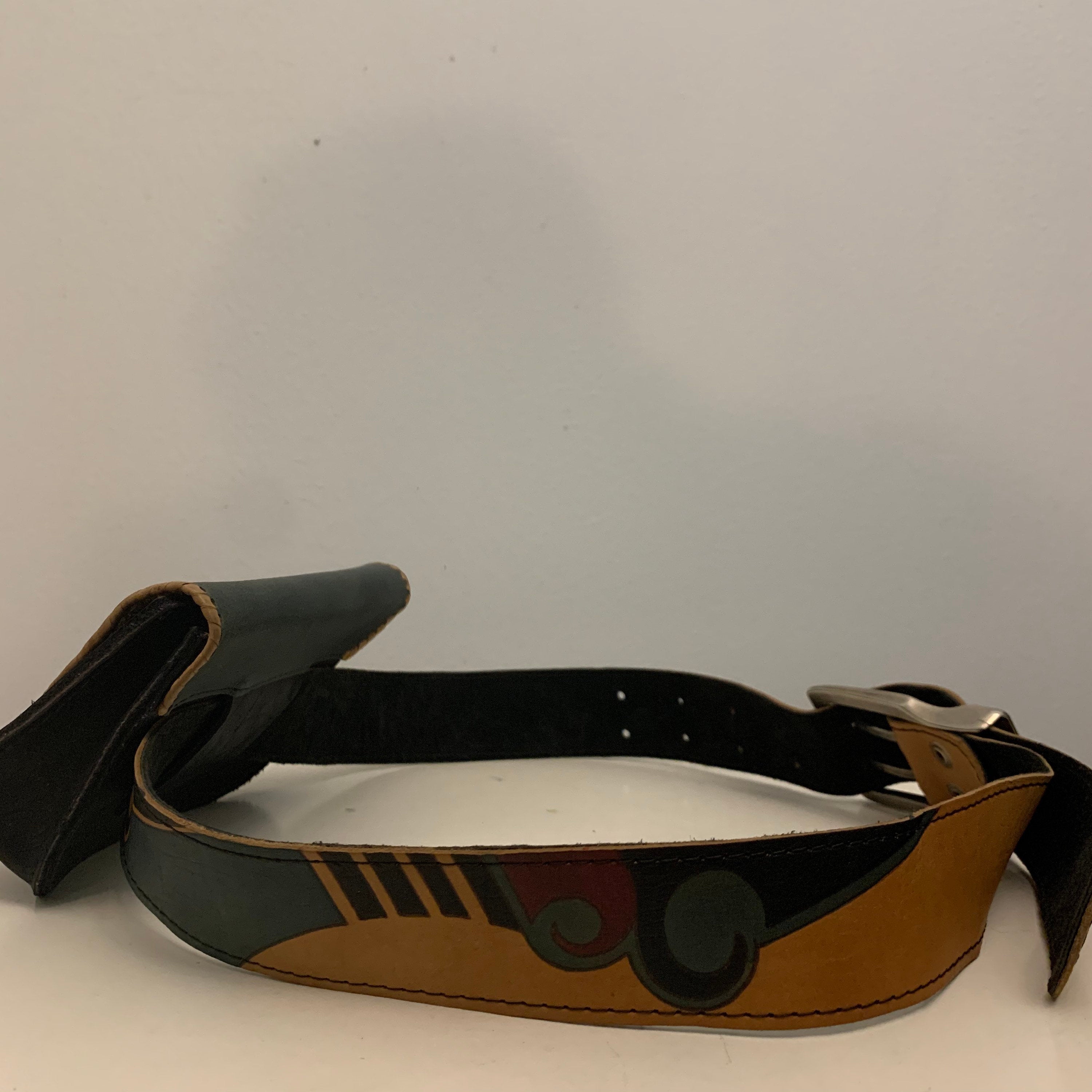 Vintage Abstract Print Leather Belt Bag | Shop THRILLING