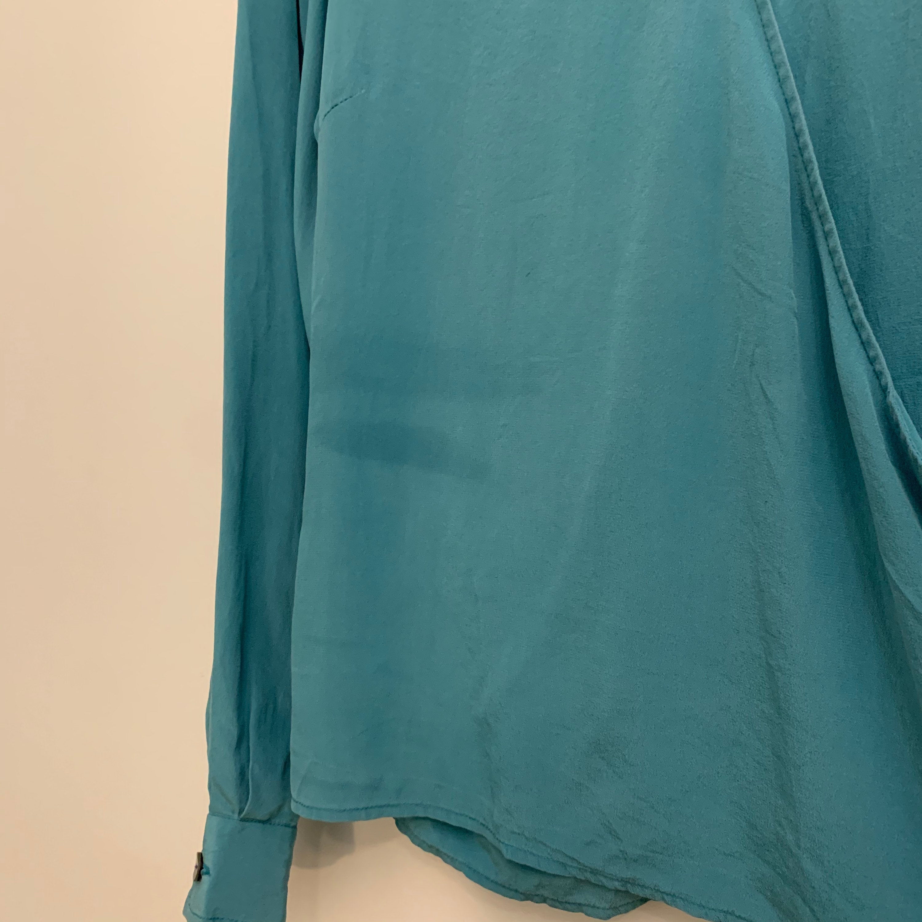 Vintage Light Blue Silk Blouse | Shop THRILLING
