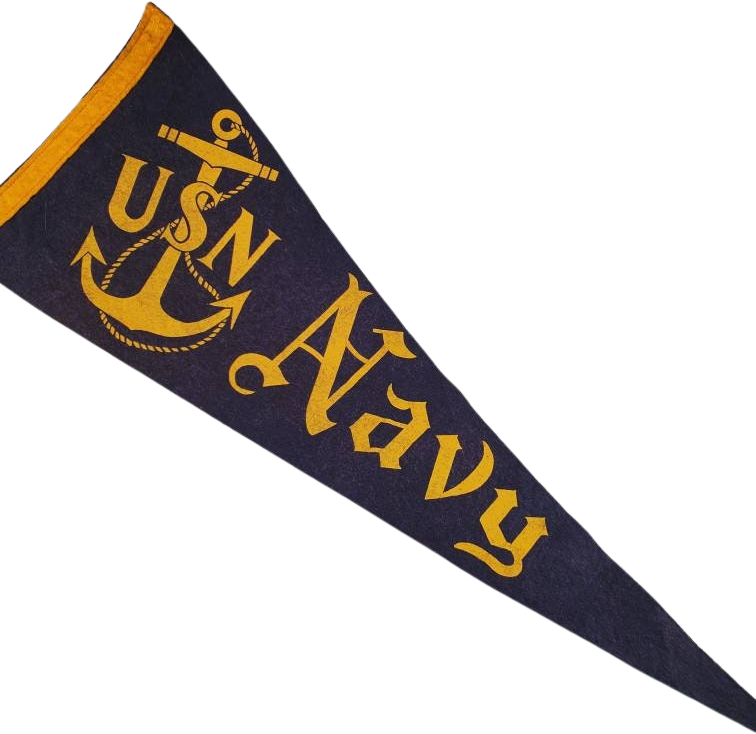 Vintage Pre War Usn Navy Naval Pennant Military Memorabilia | Shop ...