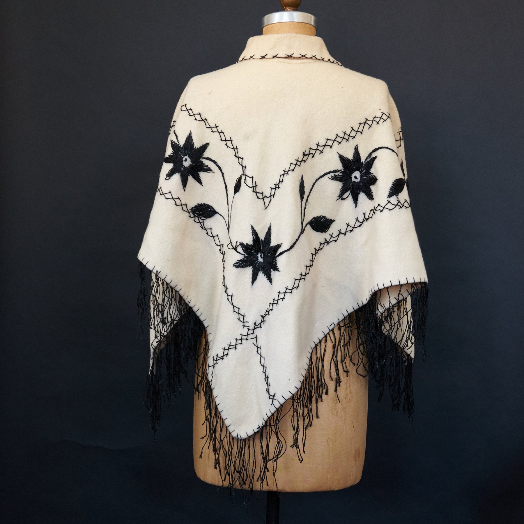 Vintage Embroidered Felt Poncho | Shop THRILLING