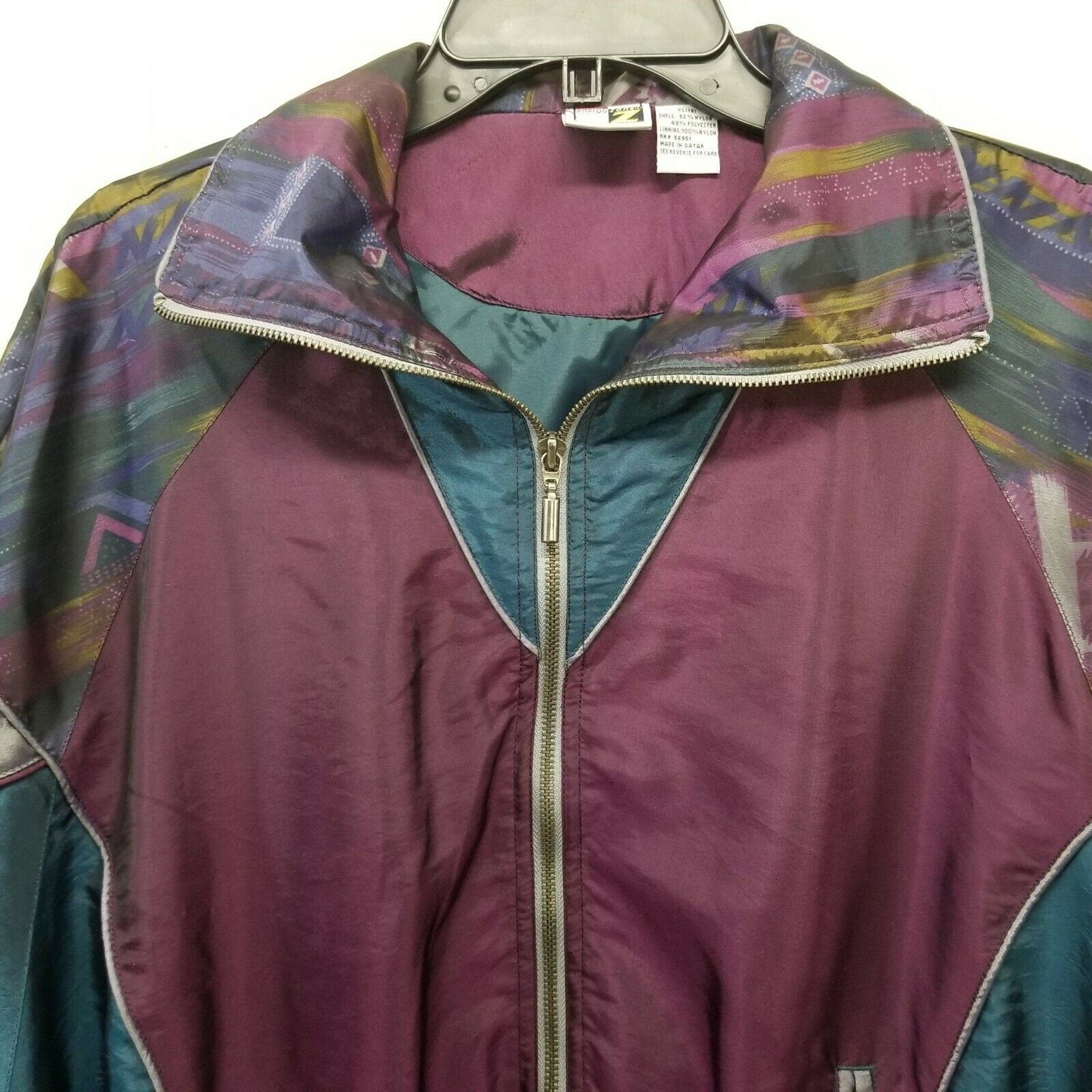 Vintage Colorblock Purple Blue Bold Wind Breaker Jacket by Energy Zone ...