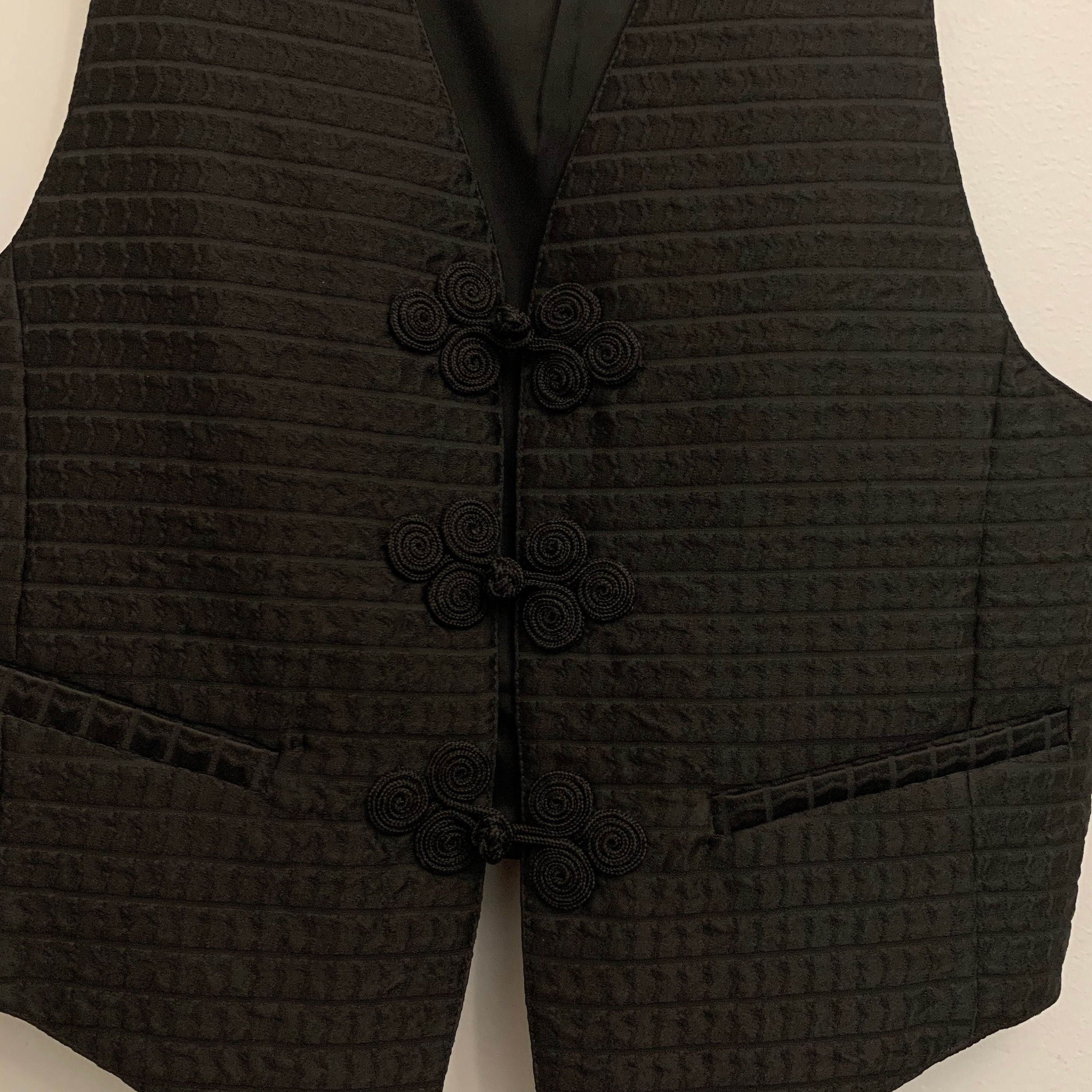 Vintage Black Vest with Embossed Design | Shop THRILLING
