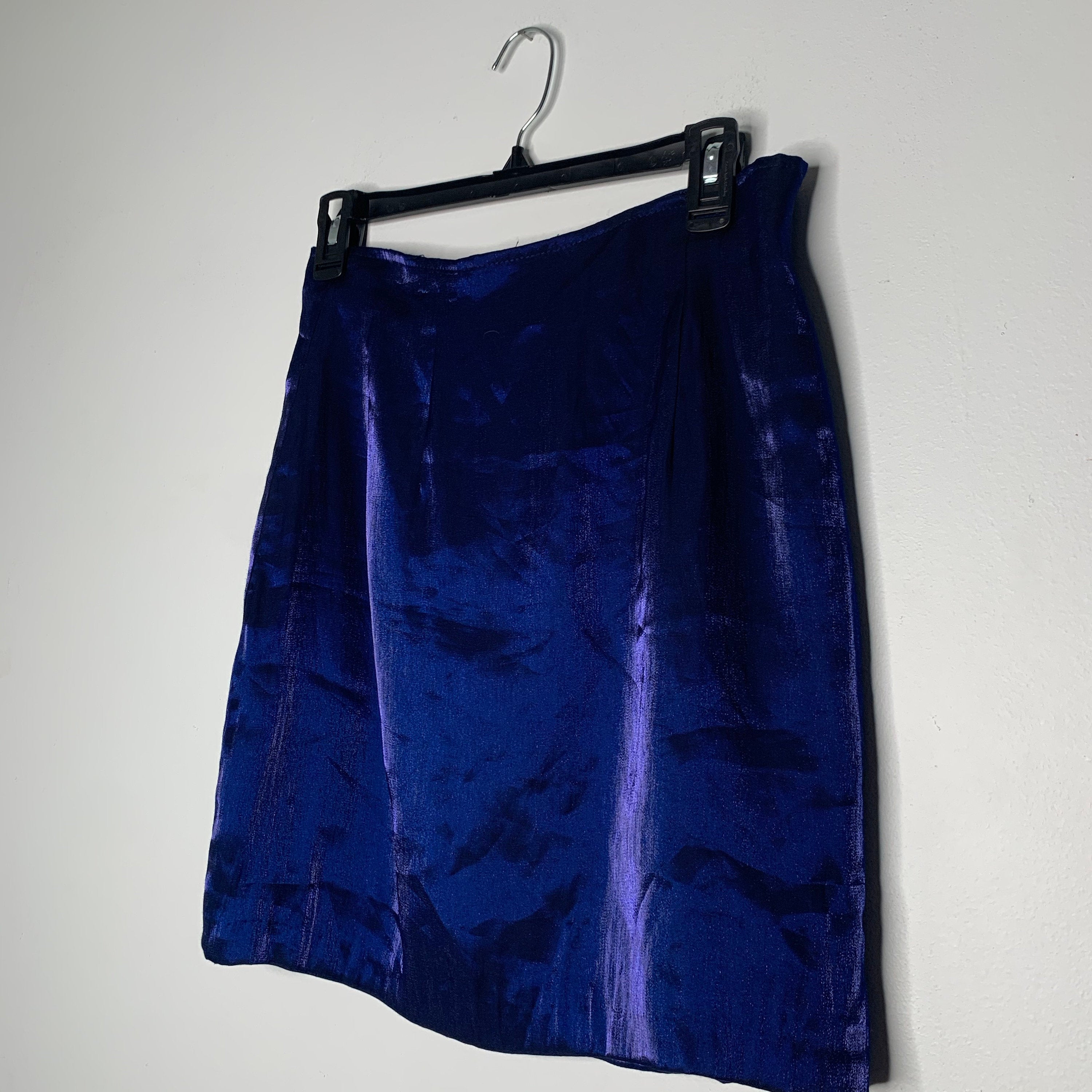 Vintage Blue Metallic Reflective Skirt | Shop THRILLING