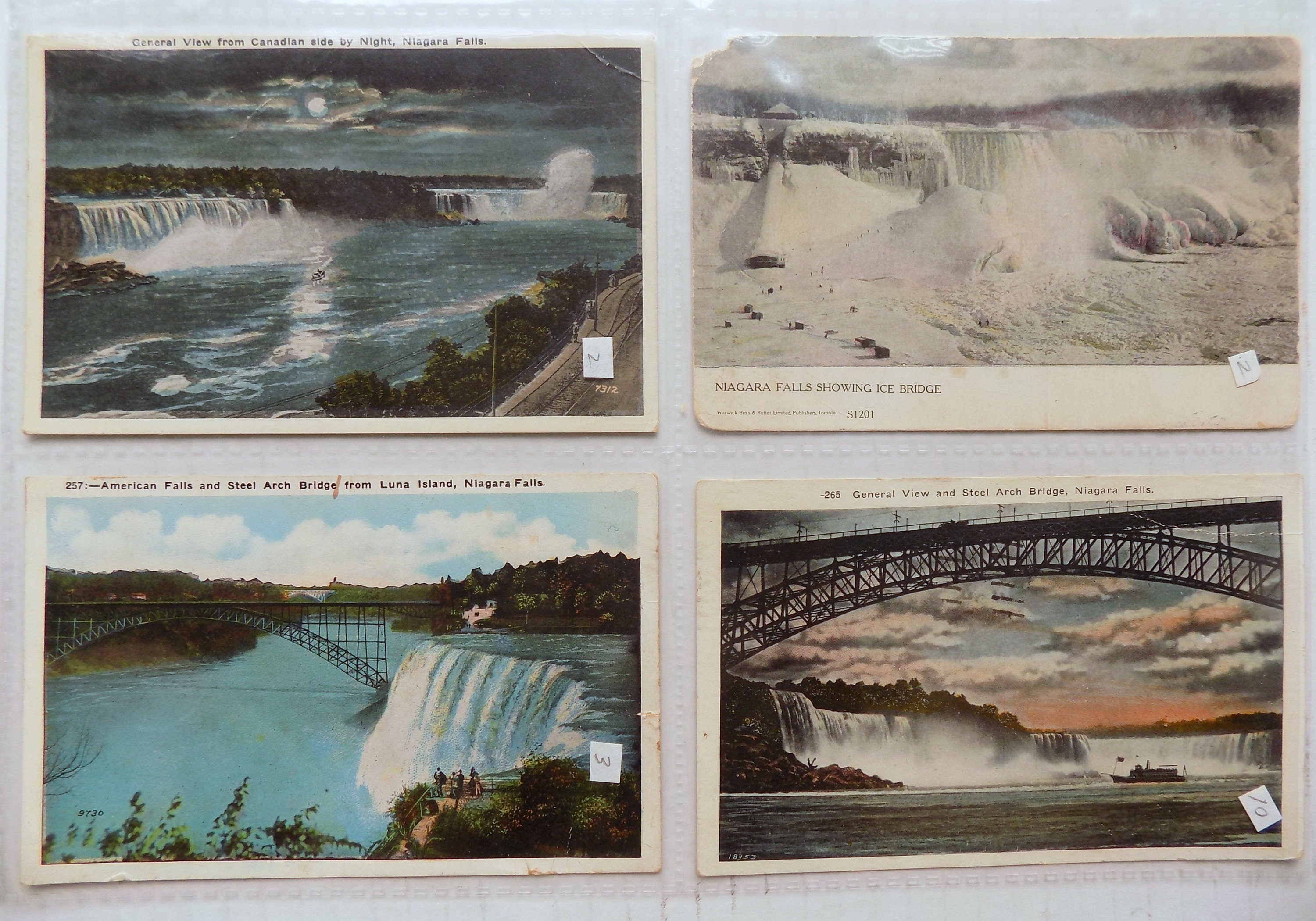 1905 1951 Vintage Niagara Falls Post Cards (20) Cancelled Stamps Verti ...