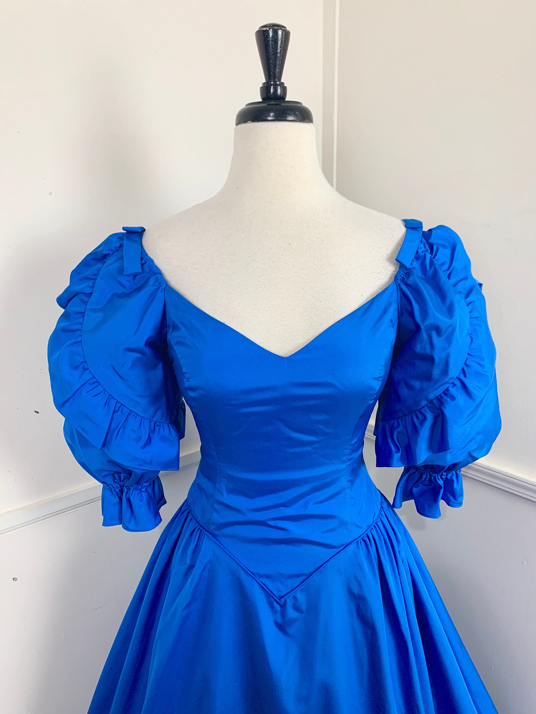Early 80s Vintage Blue Princess Gown | Shop THRILLING