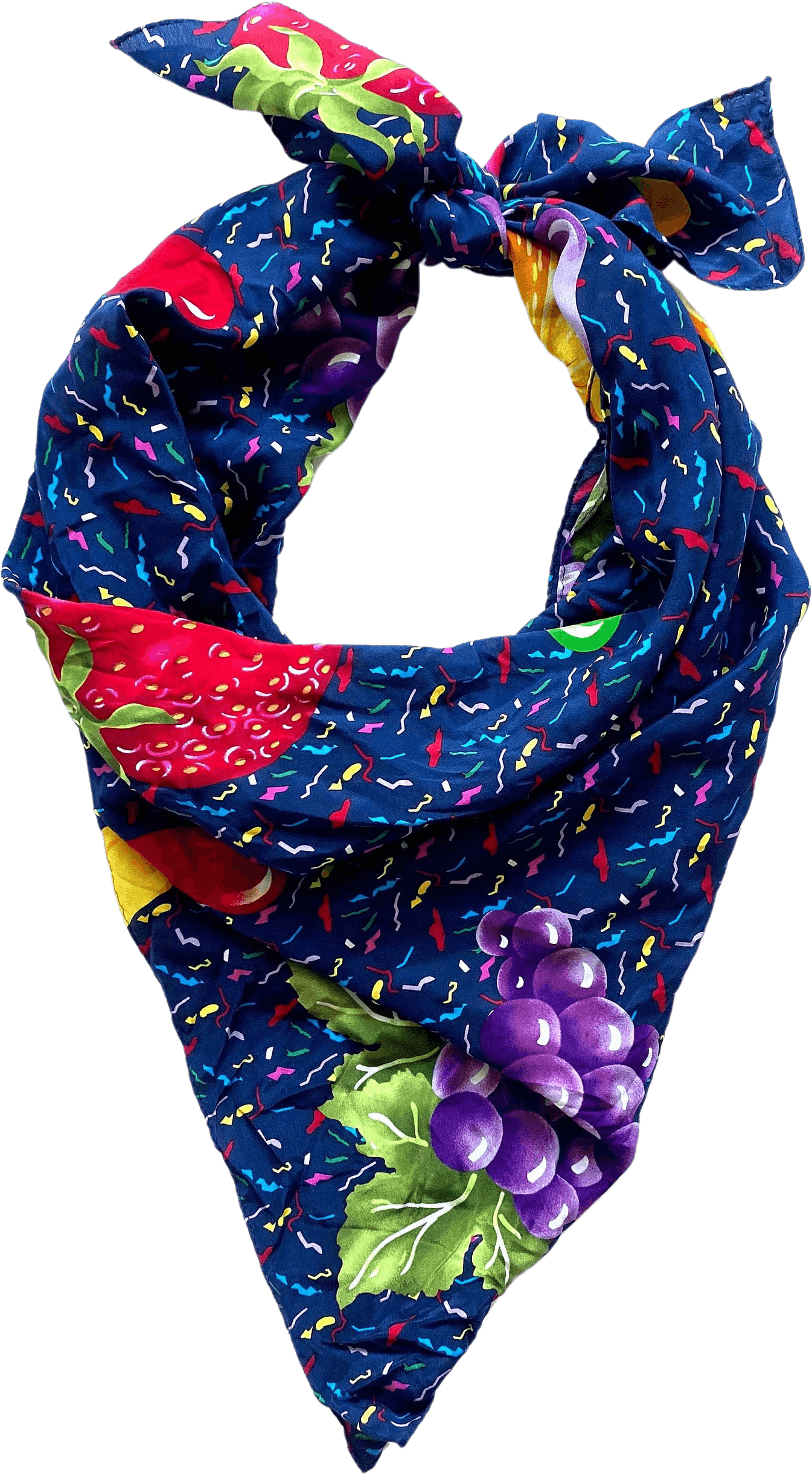 Vintage 80’s-90’s Silk Fruit Graphic Colorful Scarf | Shop THRILLING