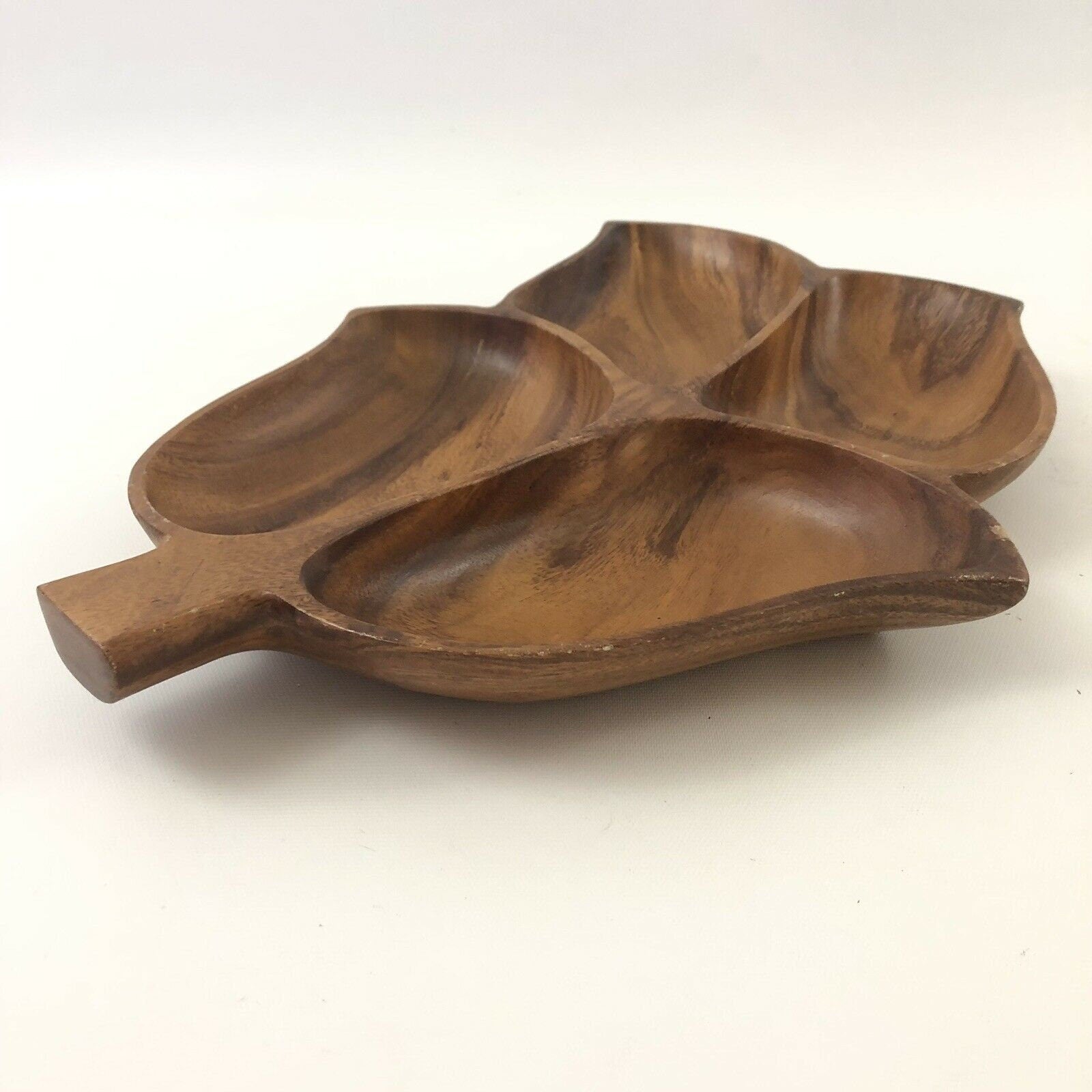 Vintage Leilani Monkey Pod Wood Divided Leaf Tray 4 Compartments | Shop ...