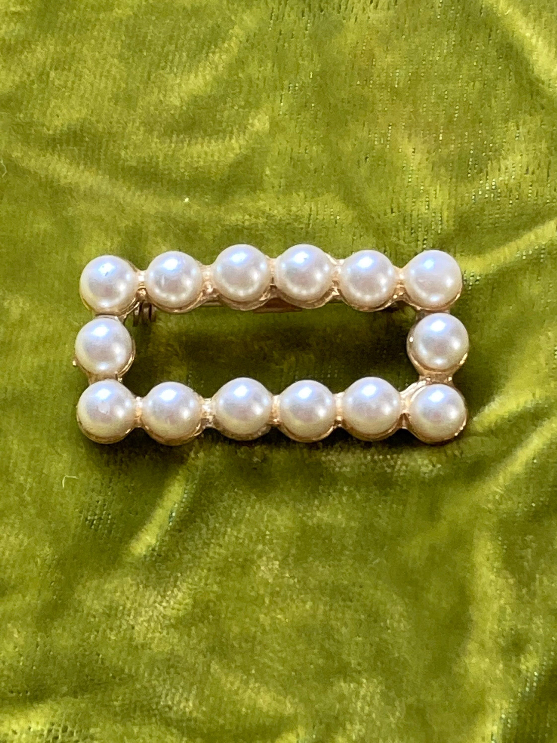 Vintage 80’s Faux Pearl Rectangle Brooch | Shop THRILLING