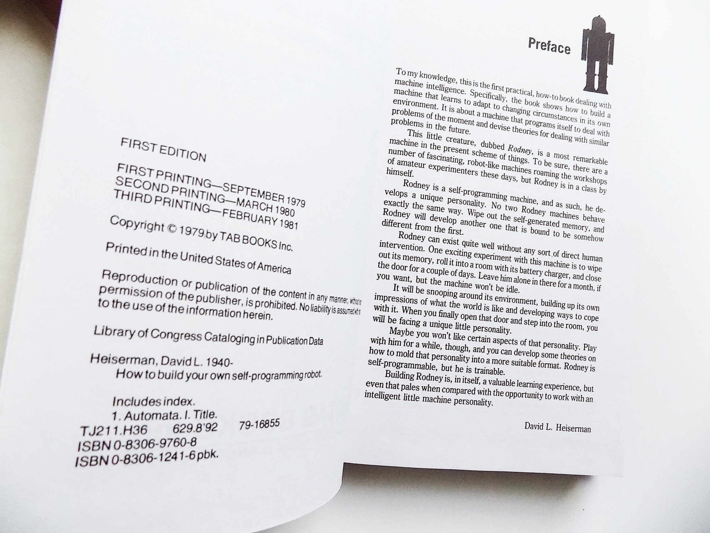 Vintage 1979 First Edition How To Build Your Own Self Programming Robot ...