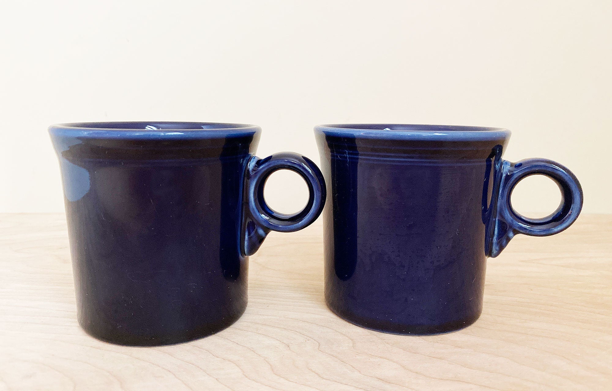 Vintage Two Fiestaware Ring Handled Mugs Nice Cobalt Blue Mug Set ...