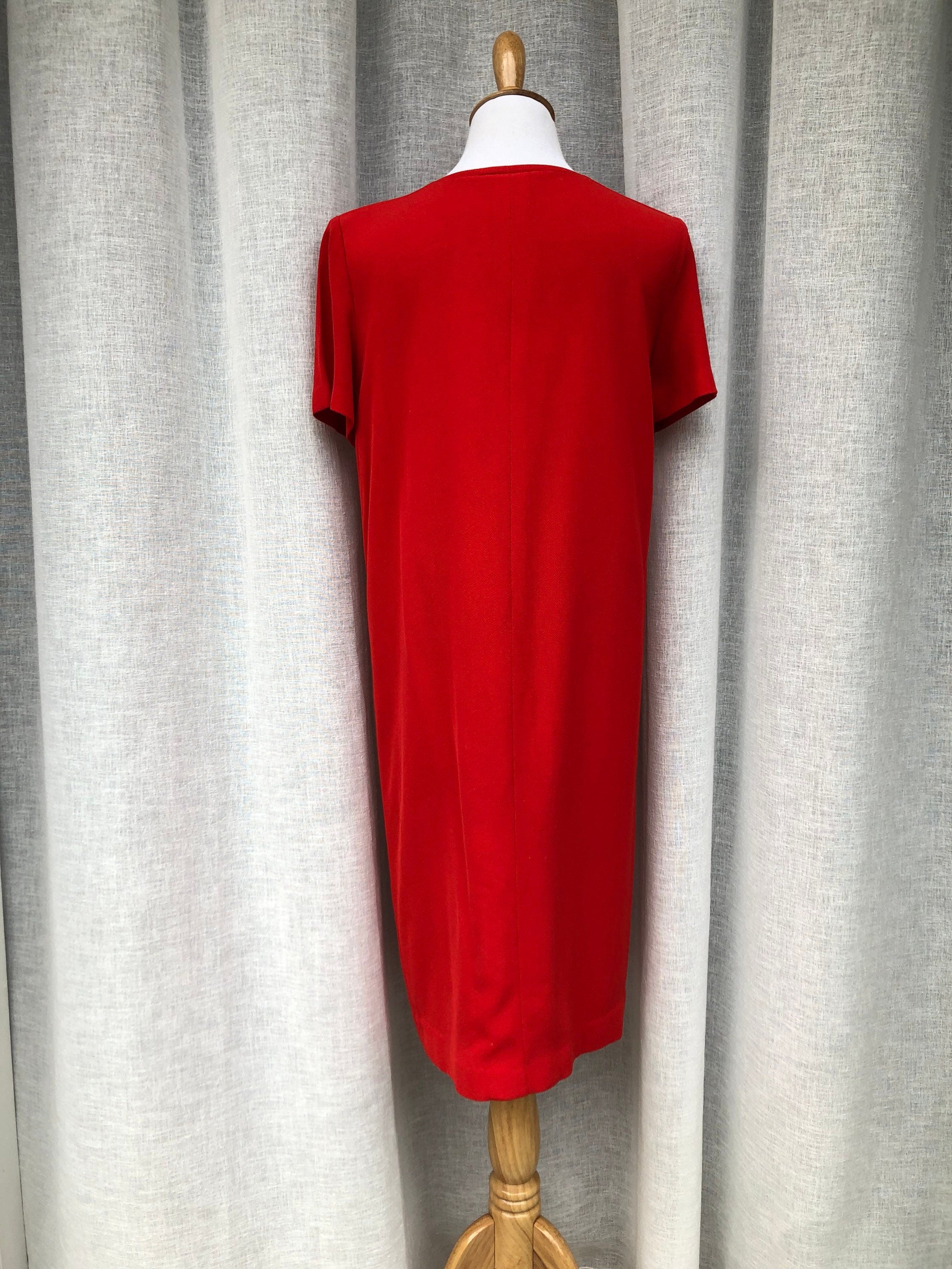 Vintage Red Dress with Asymmetric Buttons by Yves Saint Laurent | Shop ...