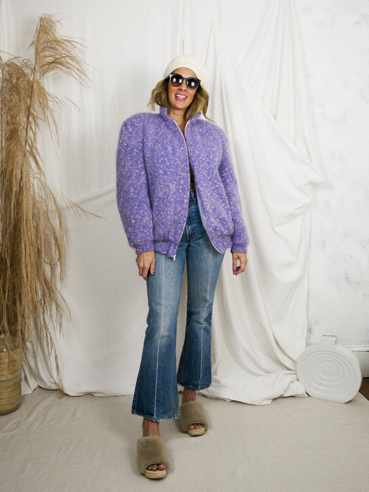 Vintage 80’s Lilac Mohair Bomber Jacket | Shop THRILLING