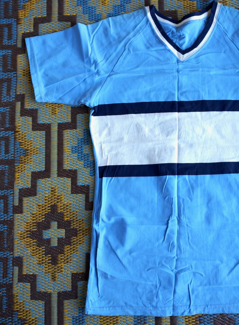 Vintage 70’s/80’s Sports Jersey Medalist Blue T-Shirt by Medalist Sand-Knit | Shop THRILLING