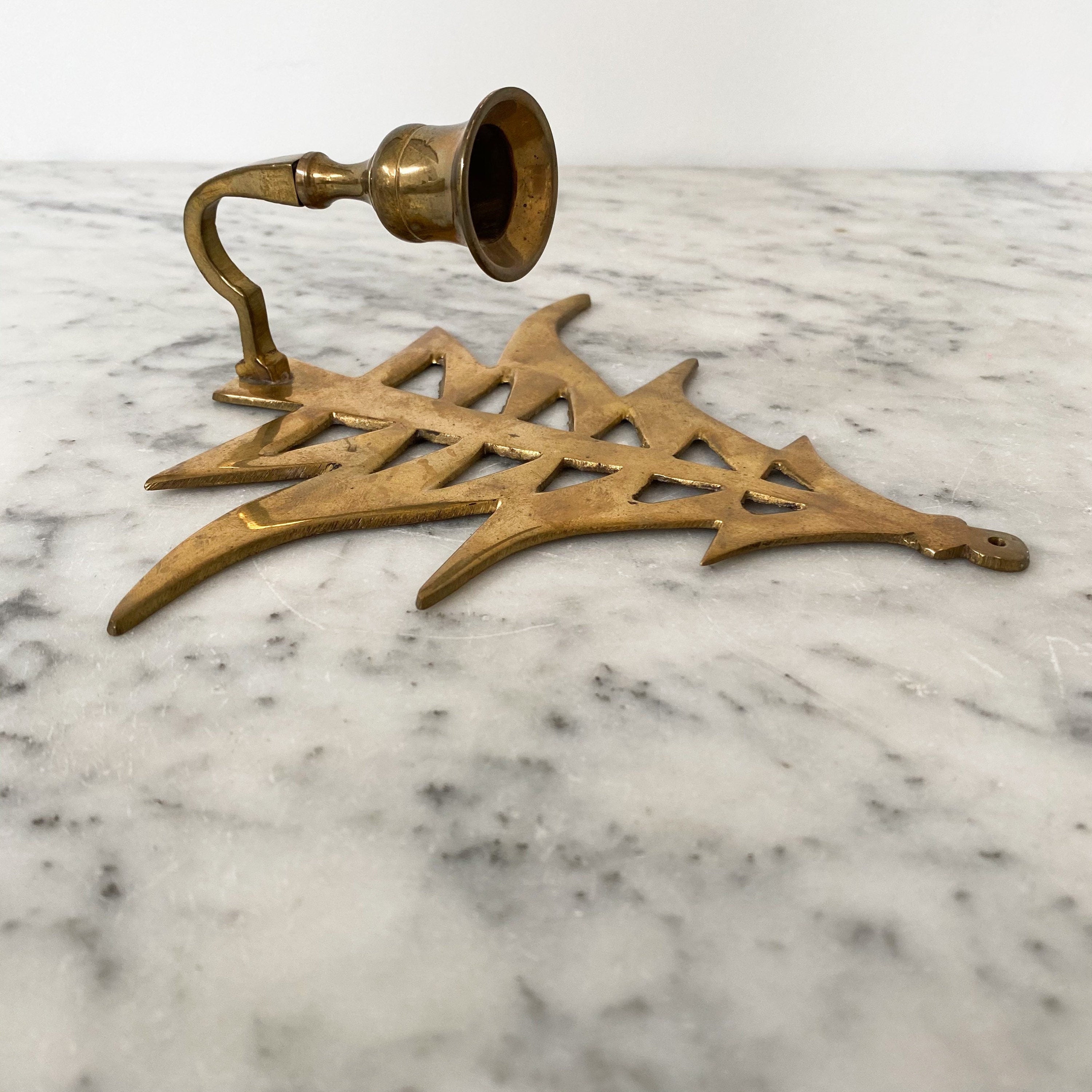 Vintage Christmas Tree Sconce Brass Candle Holder | Shop THRILLING