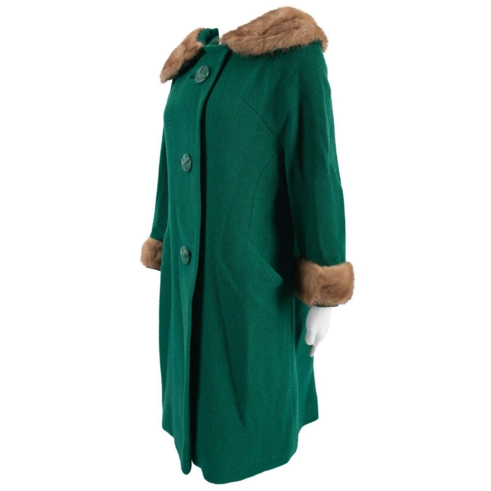 Vintage 50’s Emerald Green Wool Coat | Shop THRILLING