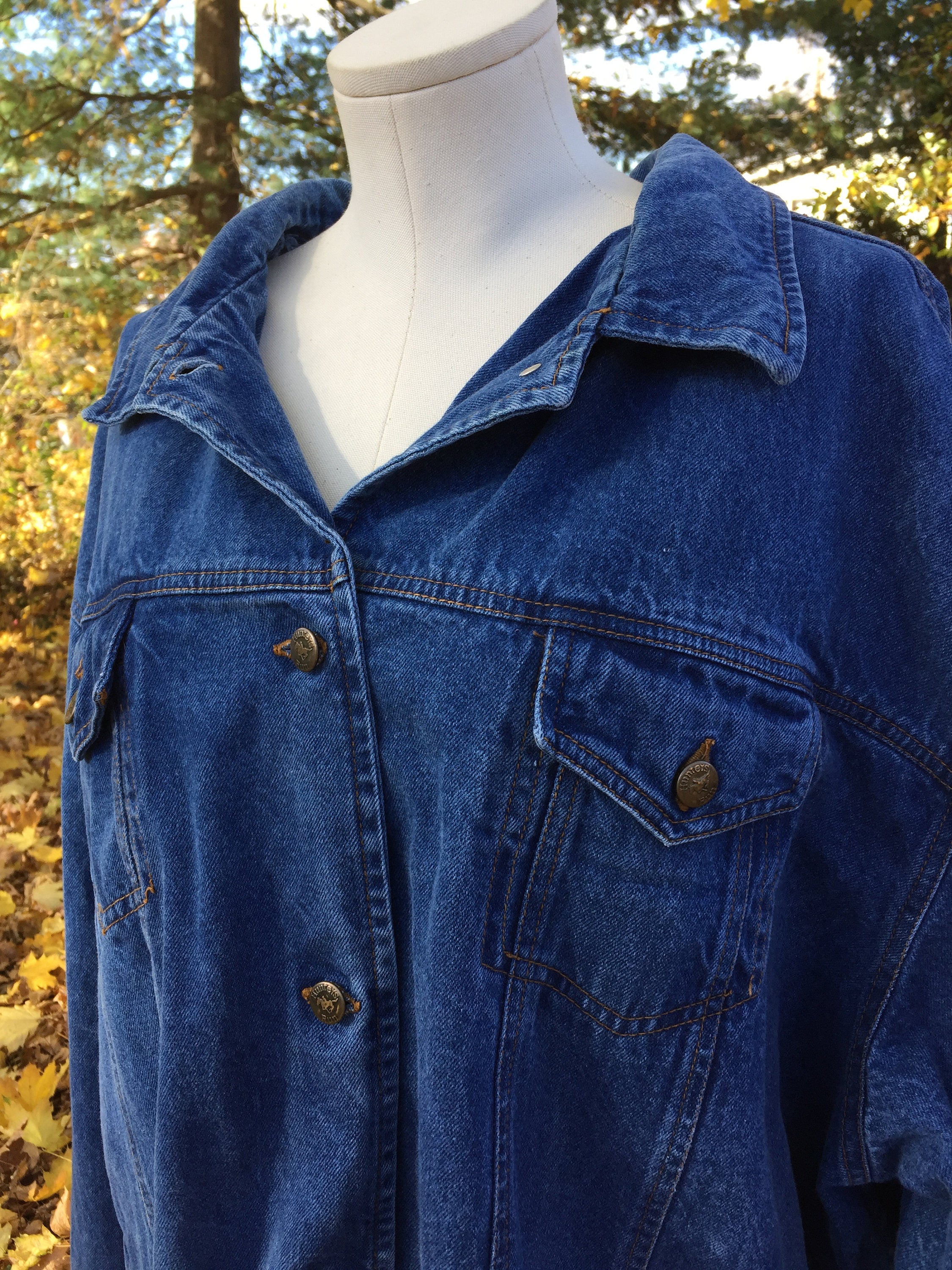 Vintage Blue Denim Button Up Jacket by Hunters Run | Shop THRILLING