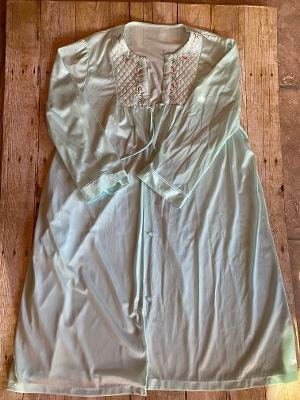 Vintage Turquoise 4-Piece Lingerie Set Robe Pants Top | Shop THRILLING