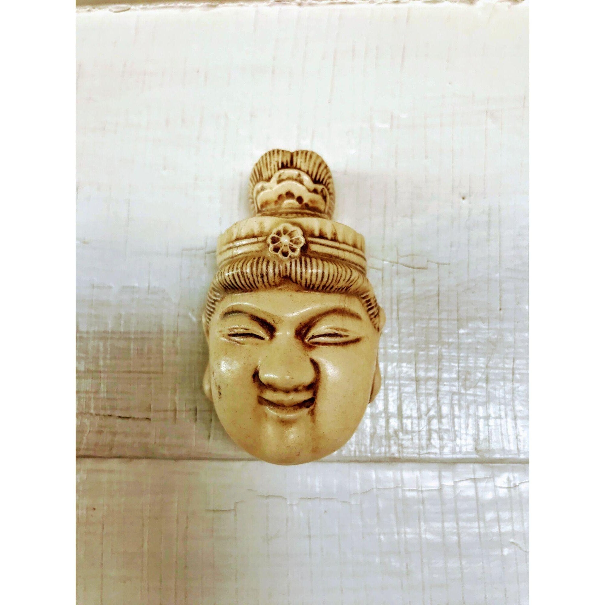 Vintage Buddha Pottery Face Wall Hanging Signed | Shop THRILLING