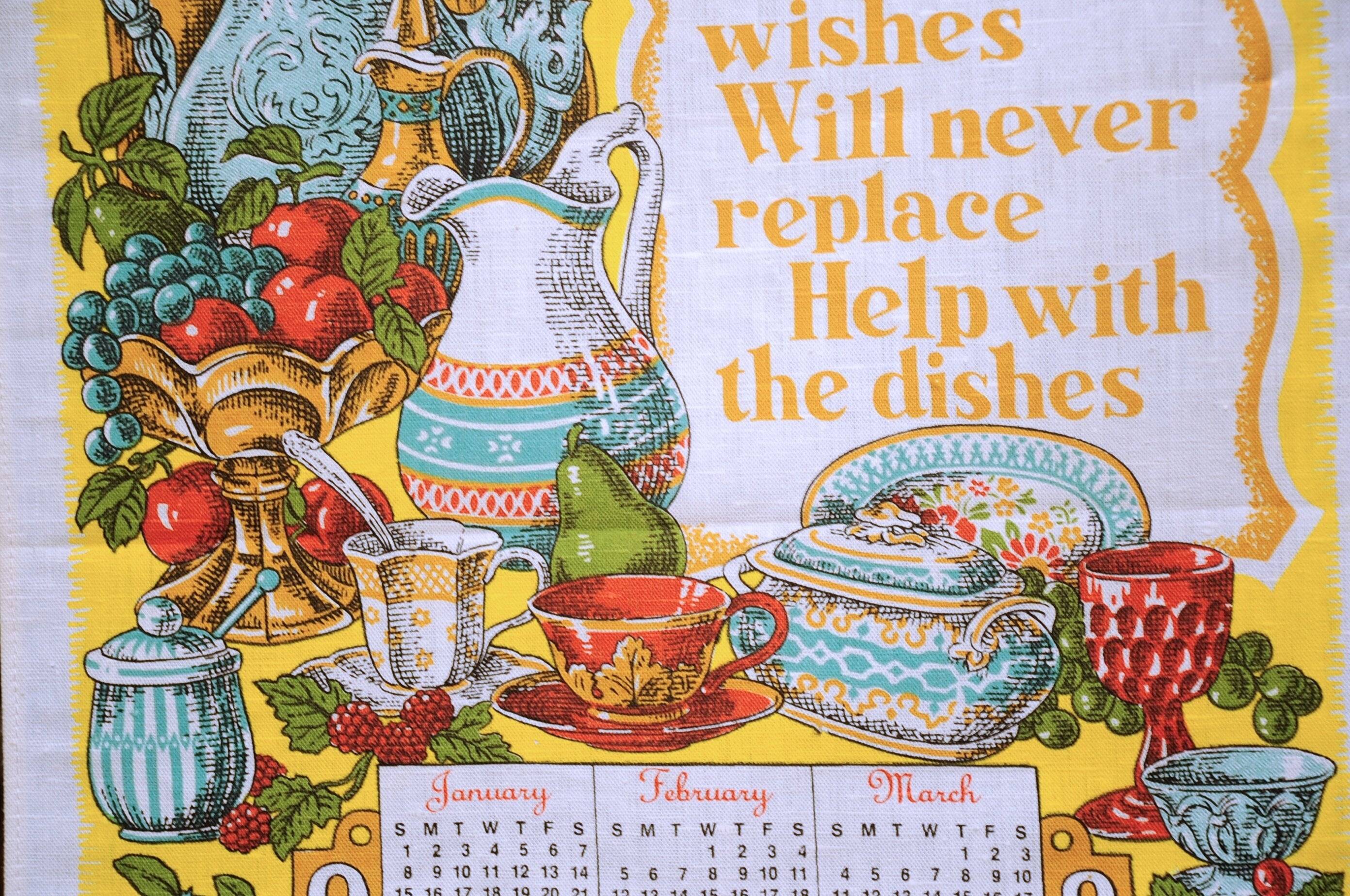 Vintage Vtg 1984 Kitchen Poem with Coffee Pot Fruits and Veggies ...