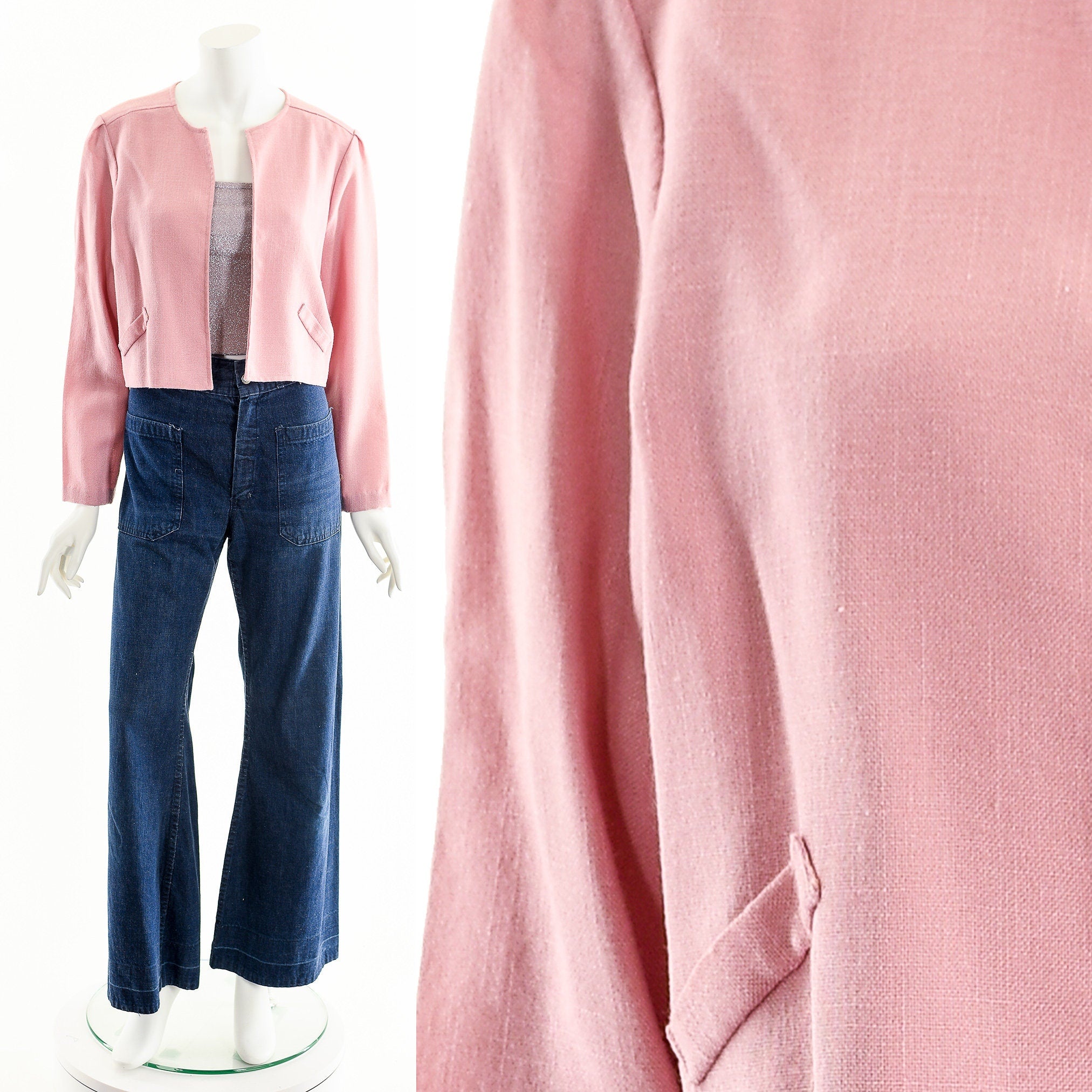 Vintage Dusty Pink Cropped Jacket | Shop THRILLING