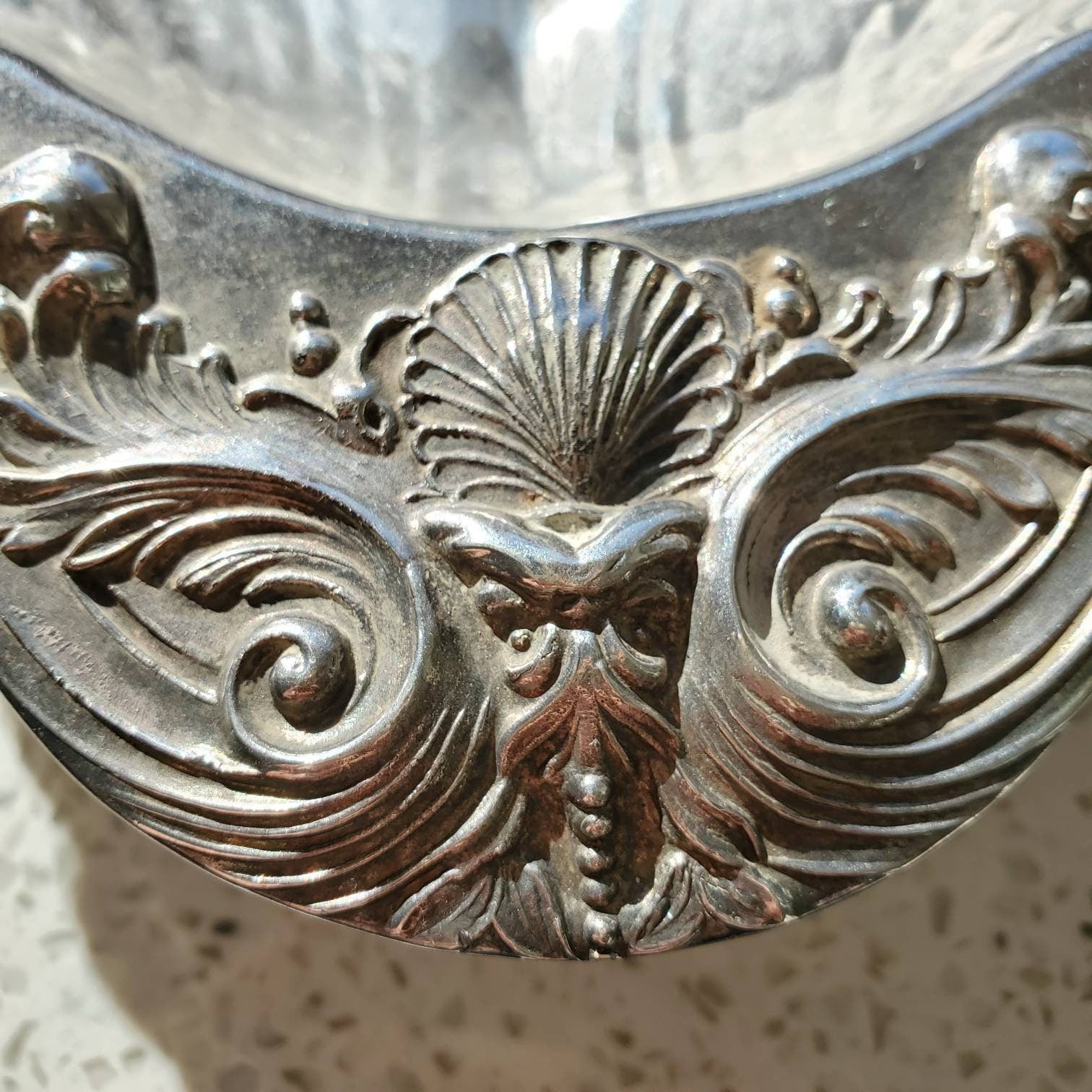 Vintage Beautiful Silver Scalloped Shell Serving Tray | Shop THRILLING