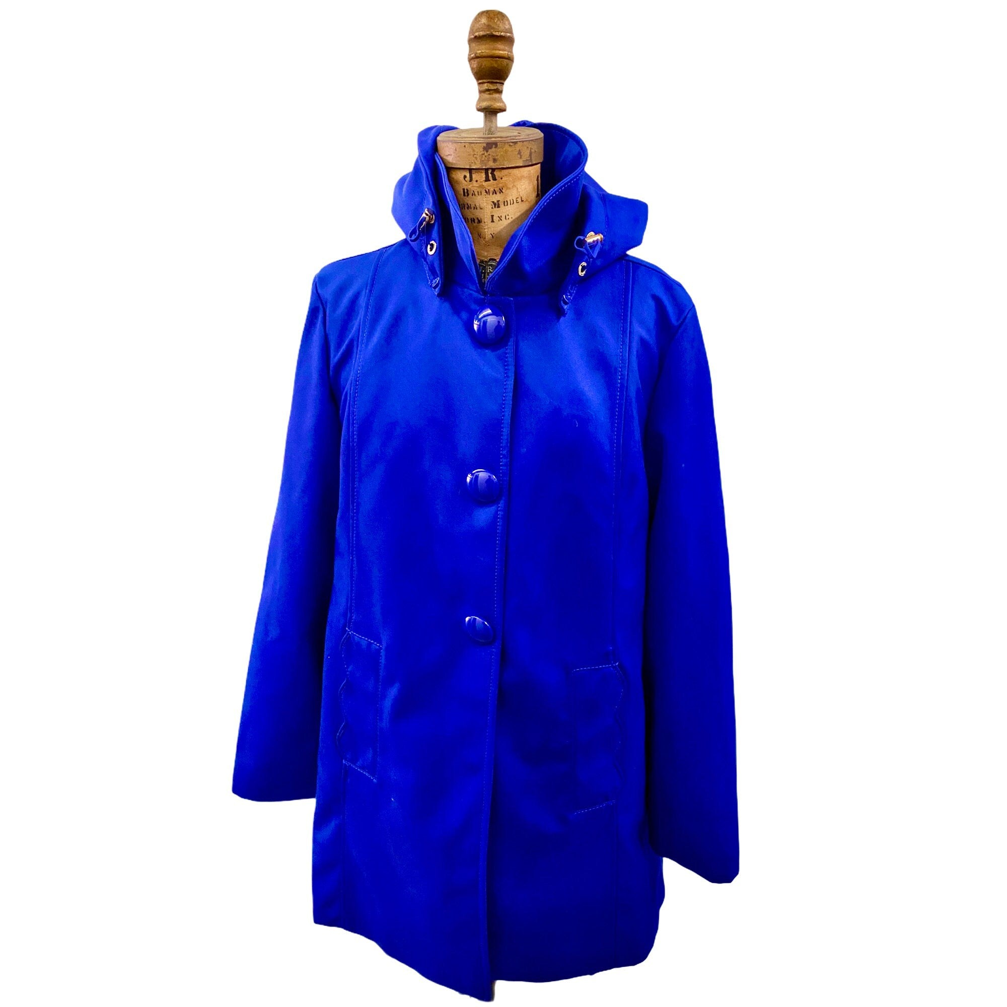 Vintage Woman's Kate Spade Blue Hooded Rain Jacket Winter Coat by Kate ...