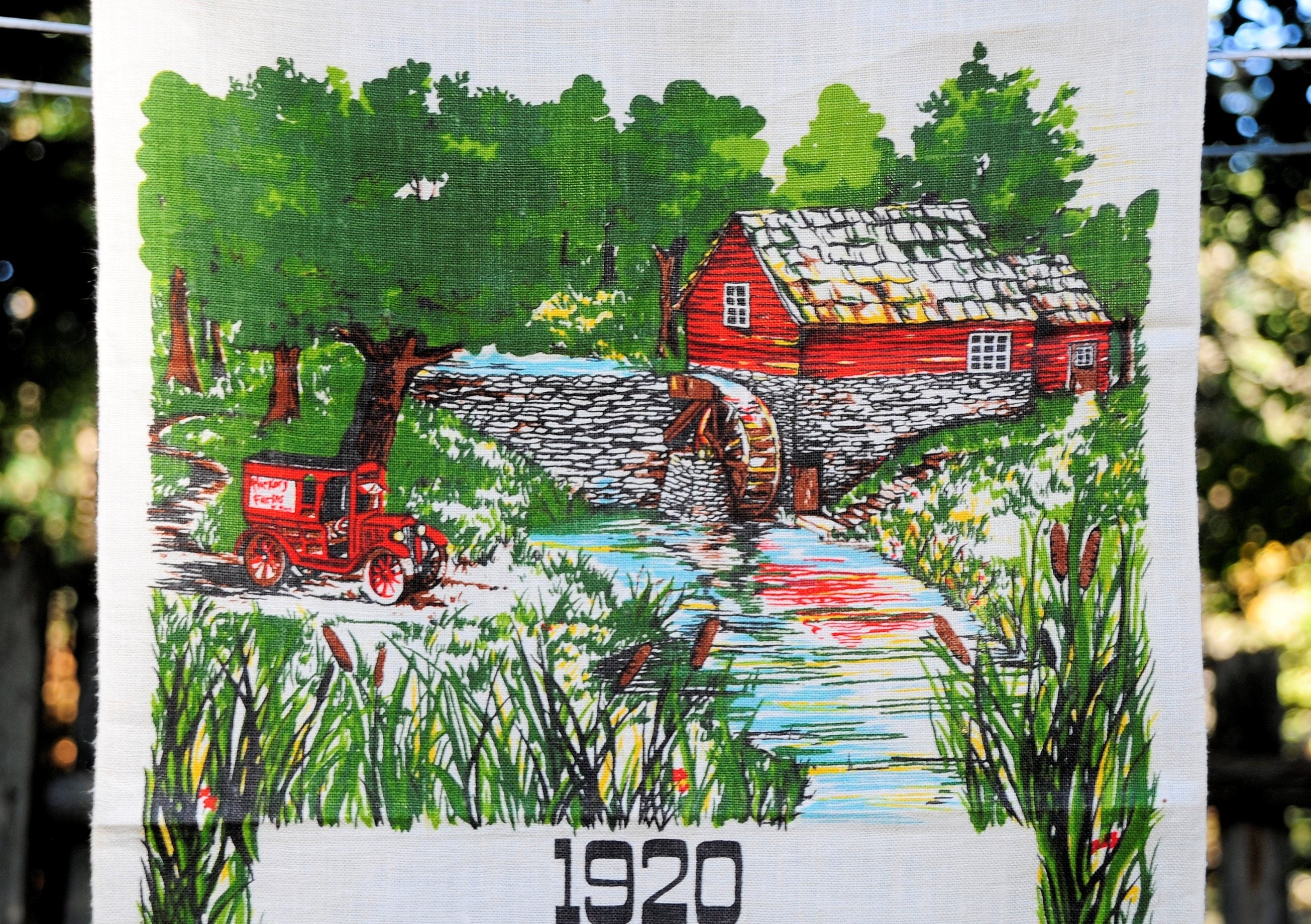 Vintage Hickory Farms Watermill and Truck Scene Reproduction 1920 Cale ...
