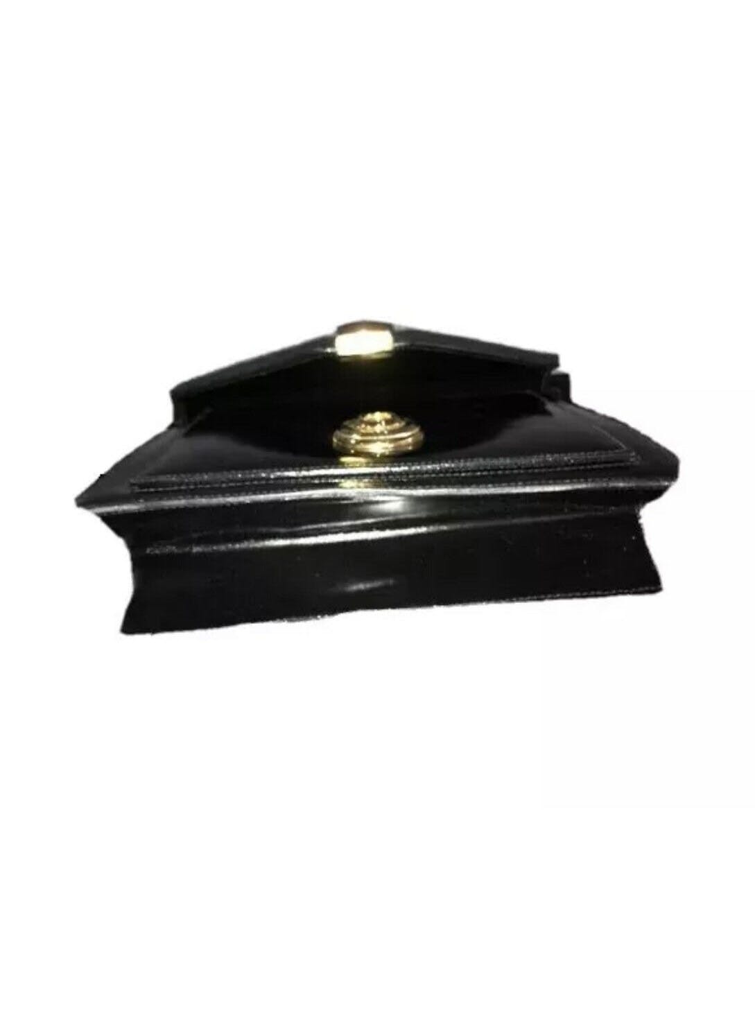 Vintage Italian Leather Structured Black Shoulder Handbag by Siso ...