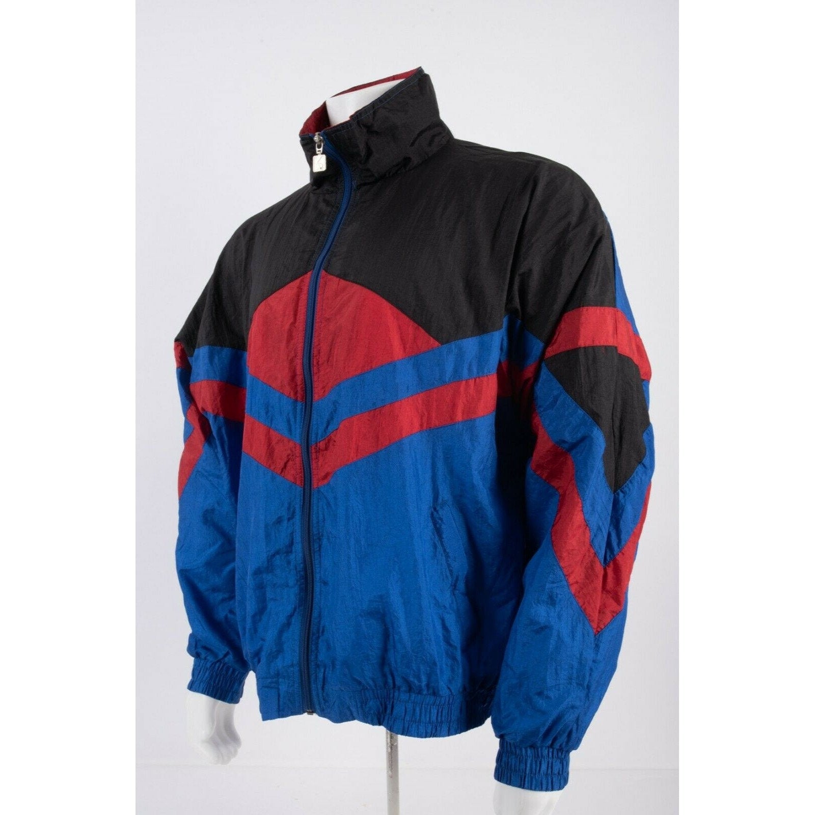Vintage Men's 80’s Colorblock Nylon Windbreaker Jacket by Active Stuff ...