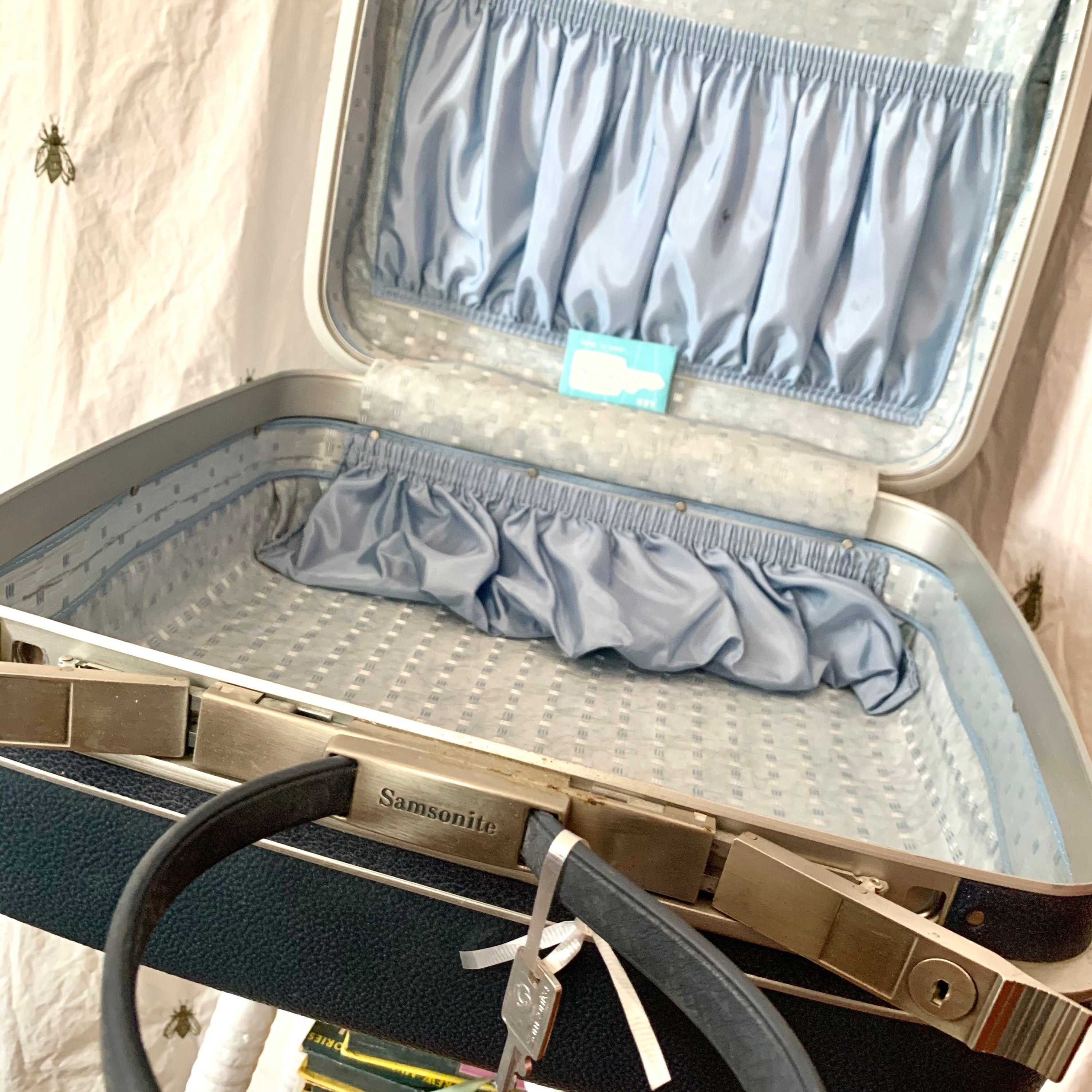 Vintage Blue Samsonite Silhouette Weekender Luggage | Shop THRILLING